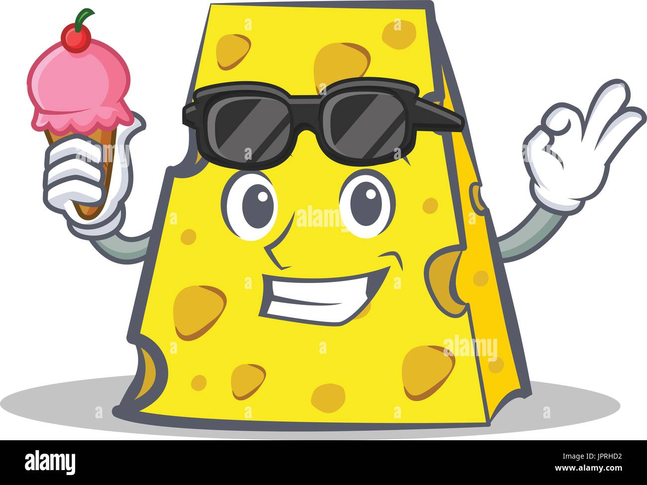 cheese character cartoon style with ice cream Stock Vector Image & Art ...