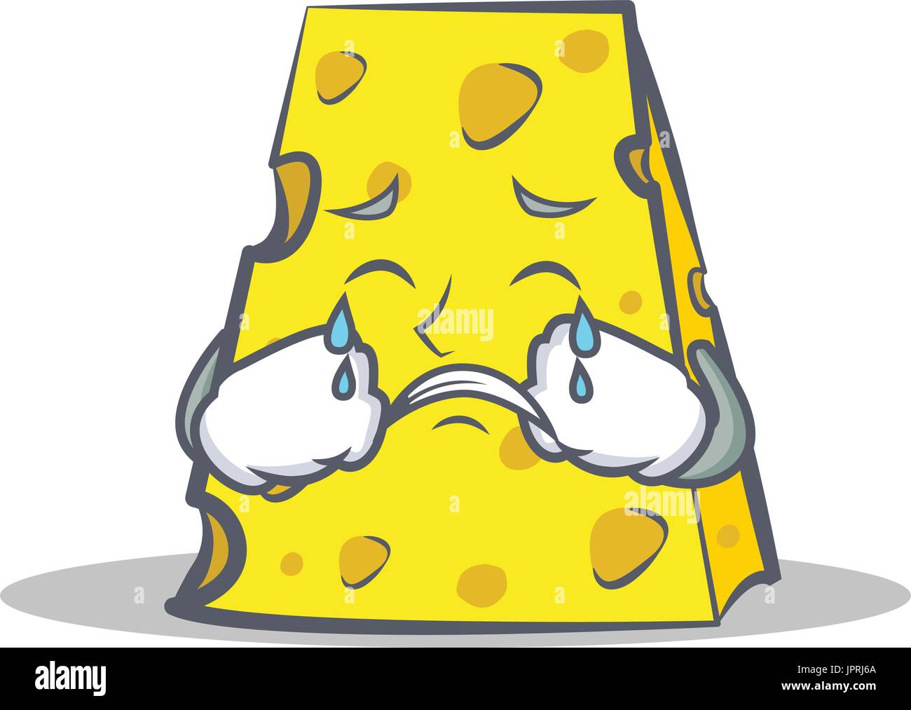 Crying cheese character cartoon style Stock Vector Image & Art - Alamy