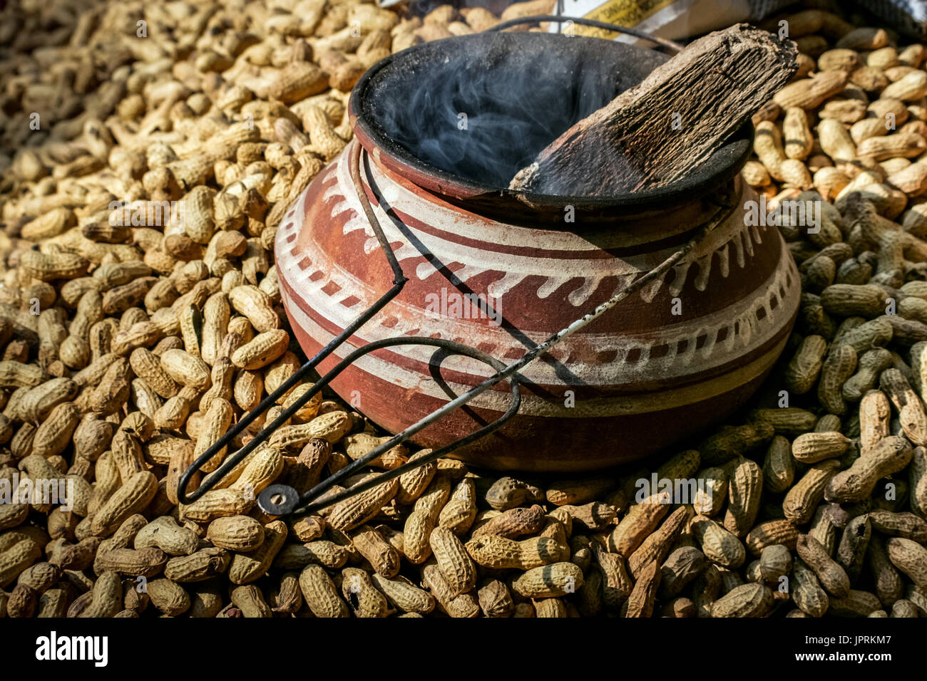 Traditional street food on the streets of India. An ancient method of ...