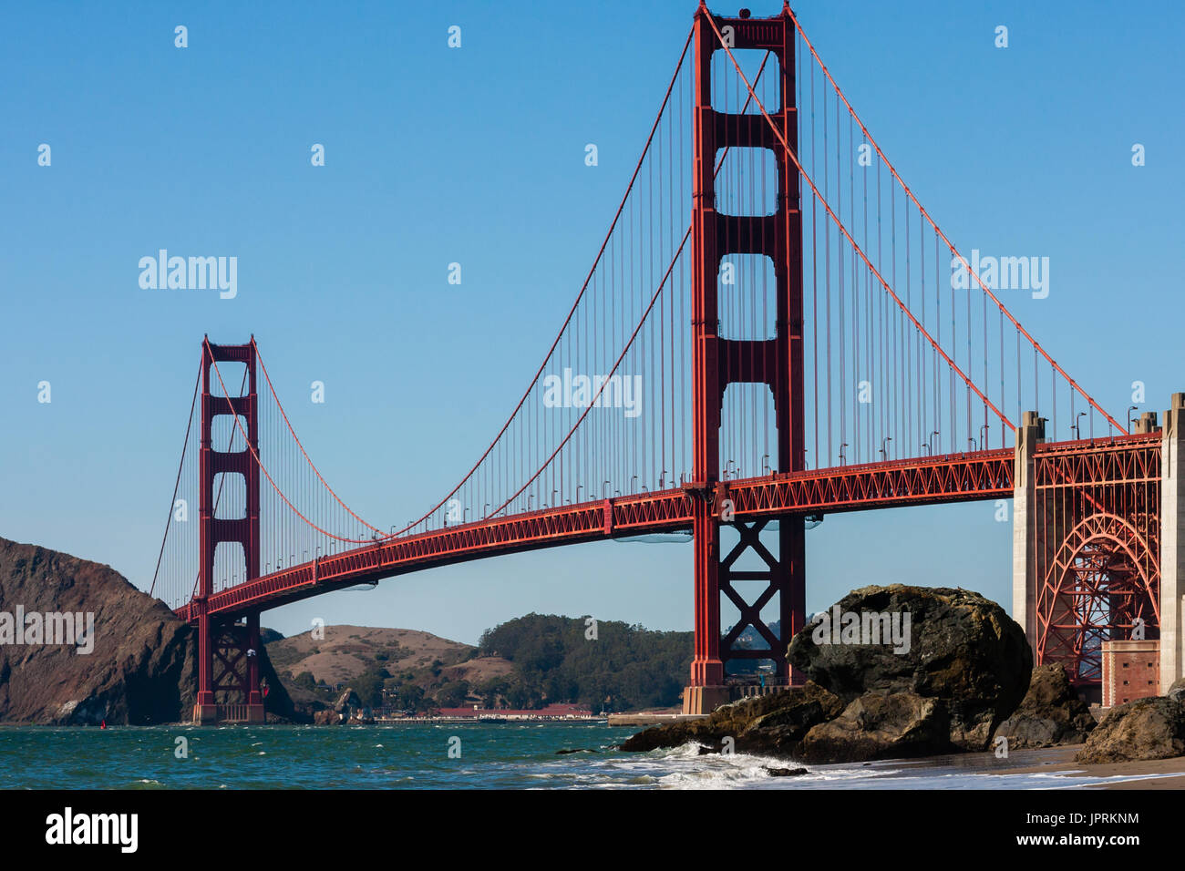 golden gate bridge view from the ground Stock Photo - Alamy