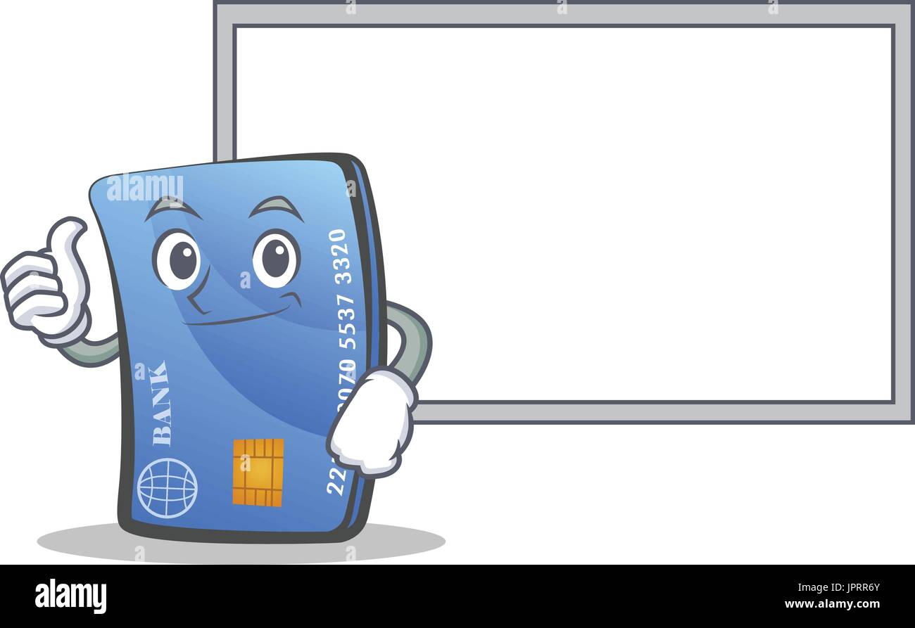 Okay credit card character cartoon with board Stock Vector Image & Art ...