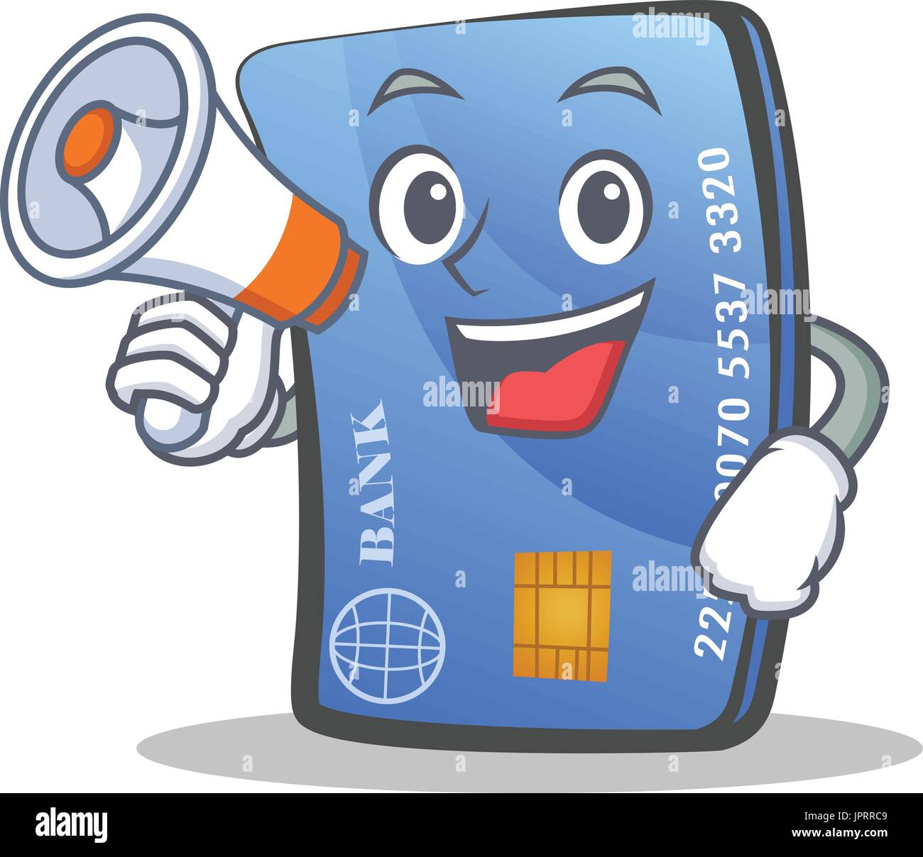 credit card character cartoon with megaphone Stock Vector Image & Art ...