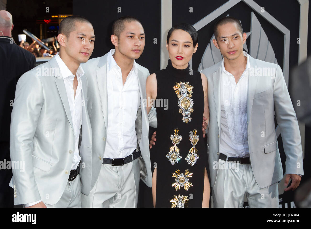 Charles Luu, Mark Luu, Rinko Kikuchi and Lance Luu arrives at the premiere of Warner Bros ...