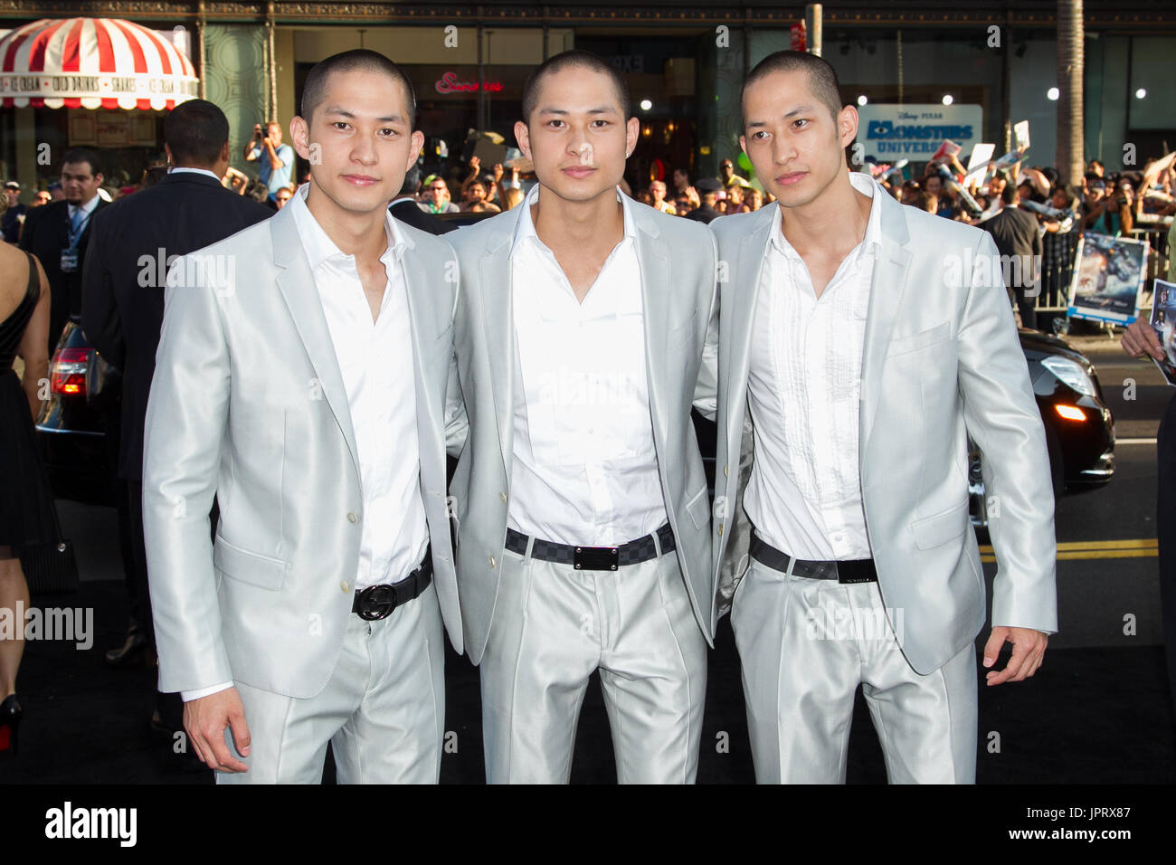 Charles Luu, Mark Luu and Lance Luu arrives at the premiere of Warner ...
