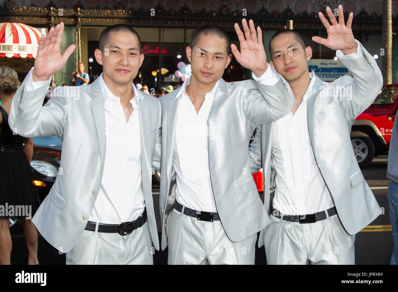 Charles Luu, Mark Luu and Lance Luu arrives at the premiere of Warner ...