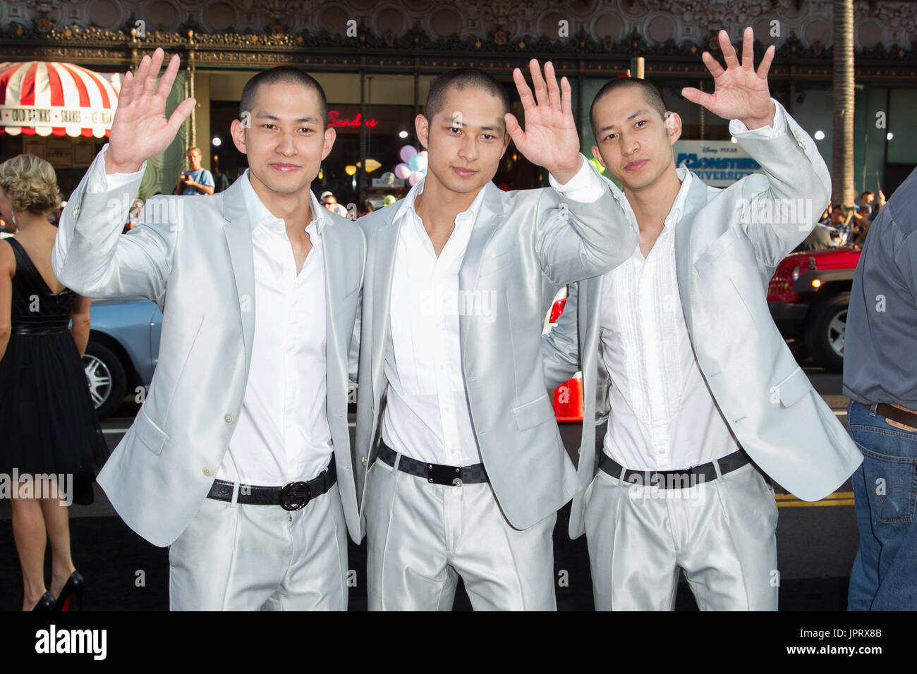Charles Luu, Mark Luu and Lance Luu arrives at the premiere of Warner ...