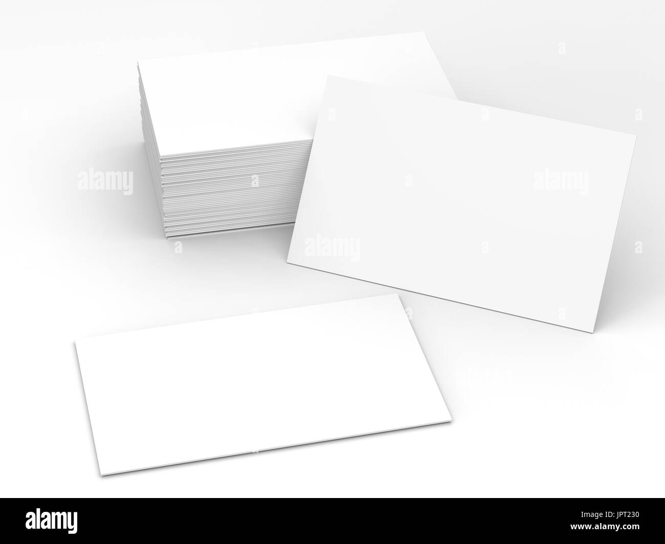 3d rendering stack of blank name cards Stock Photo - Alamy