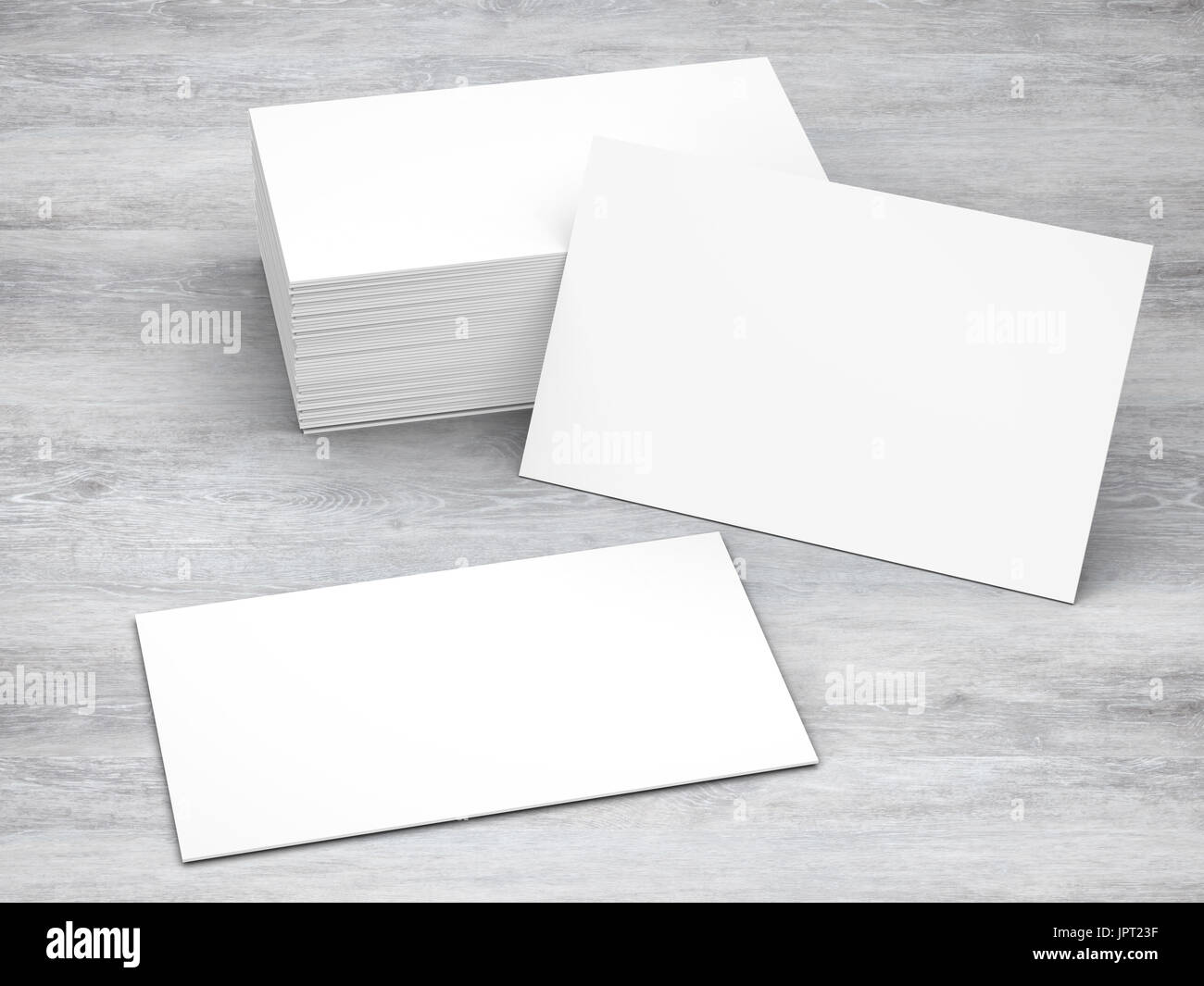3d rendering stack of blank name cards Stock Photo - Alamy