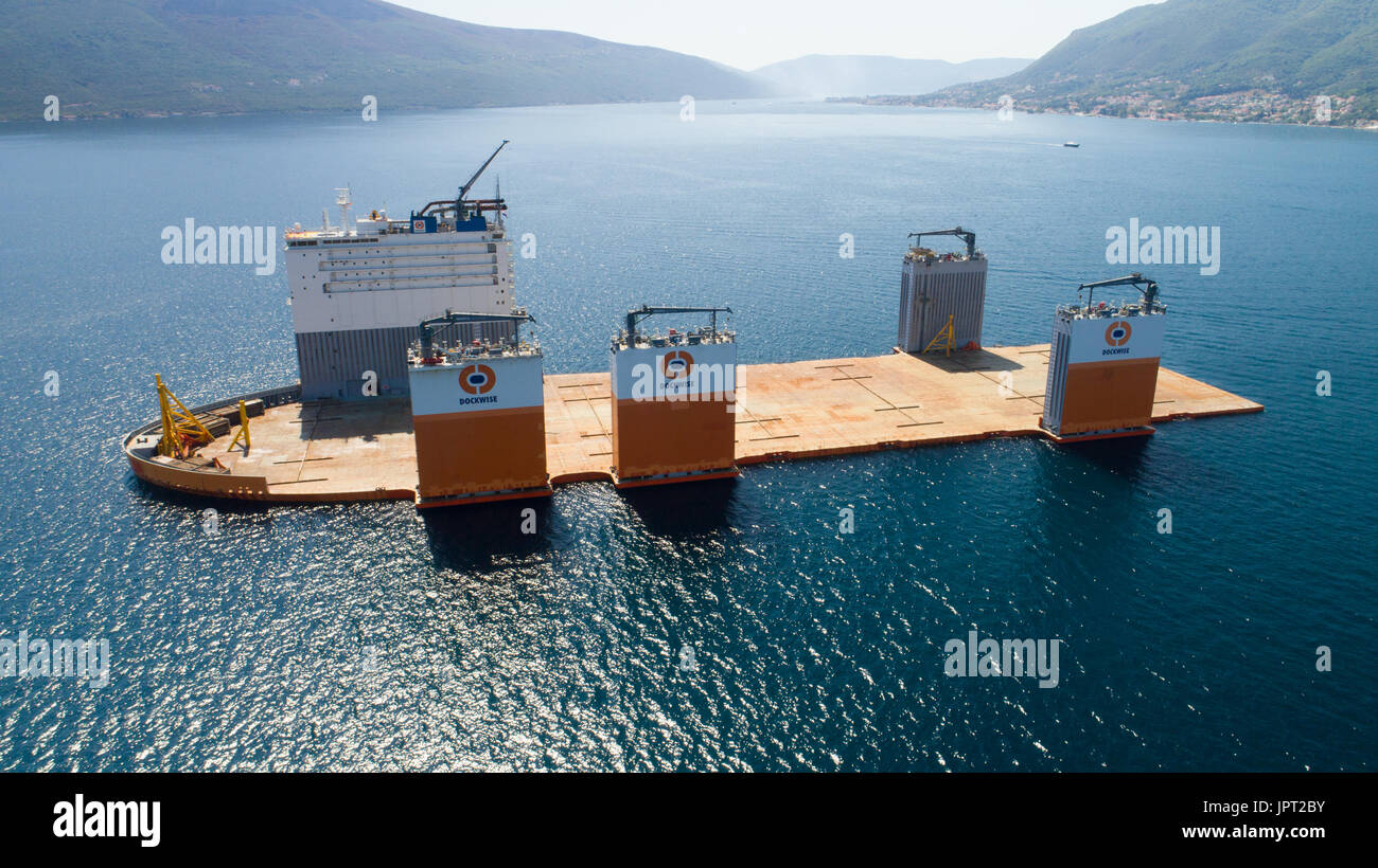 Tivat, Montenegro - 31 July 2017: Heavy lift vessel Dockwise Vanguard ...