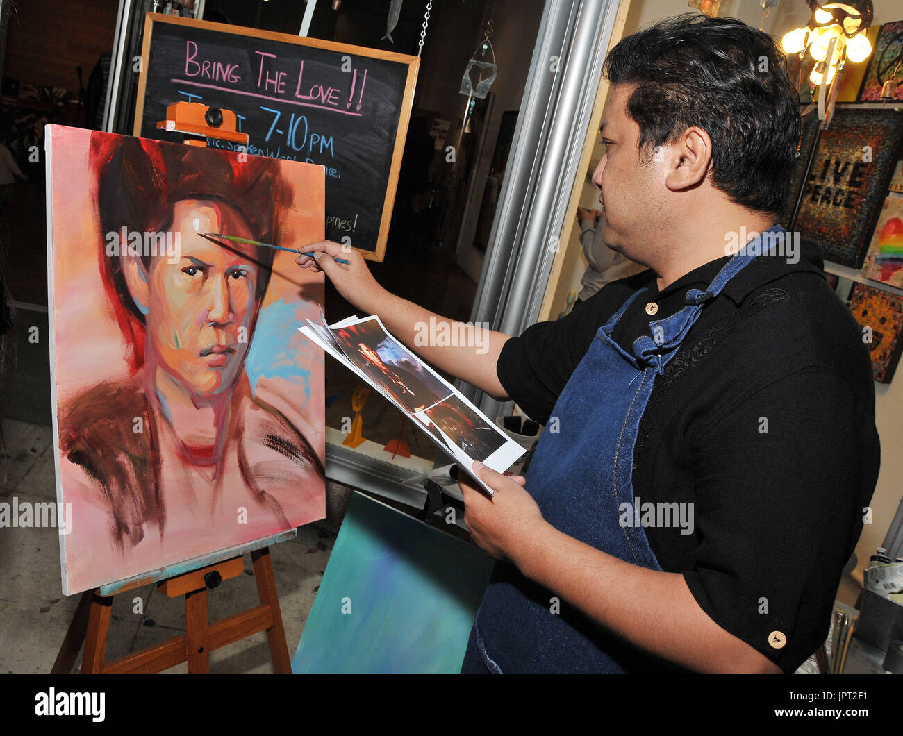 FilAm Artist Eliseo Art Silva doing a live painting of Dante Basco's ...