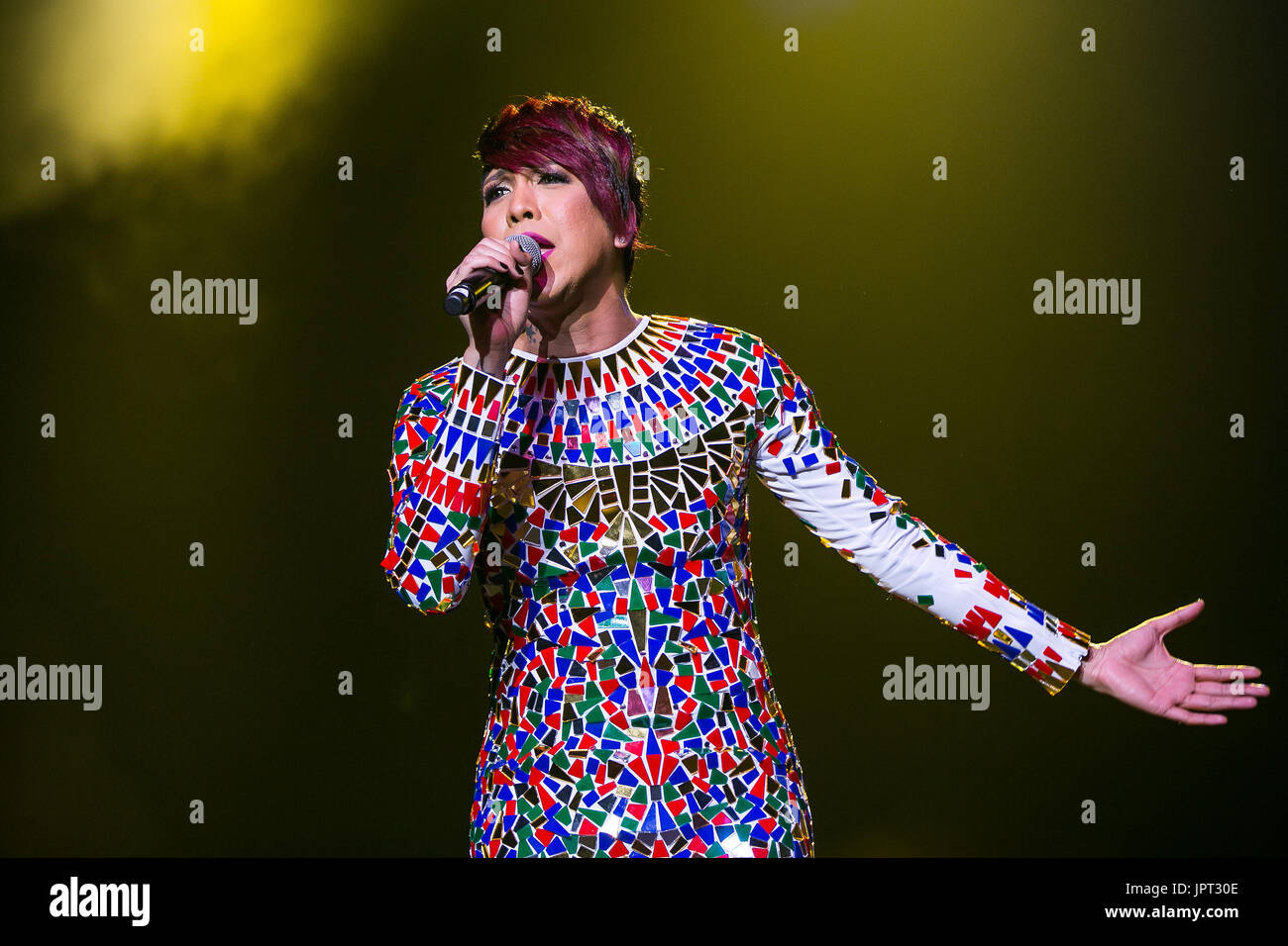 Vice Ganda performs on stage during the closing night of his 'i-VICE ...