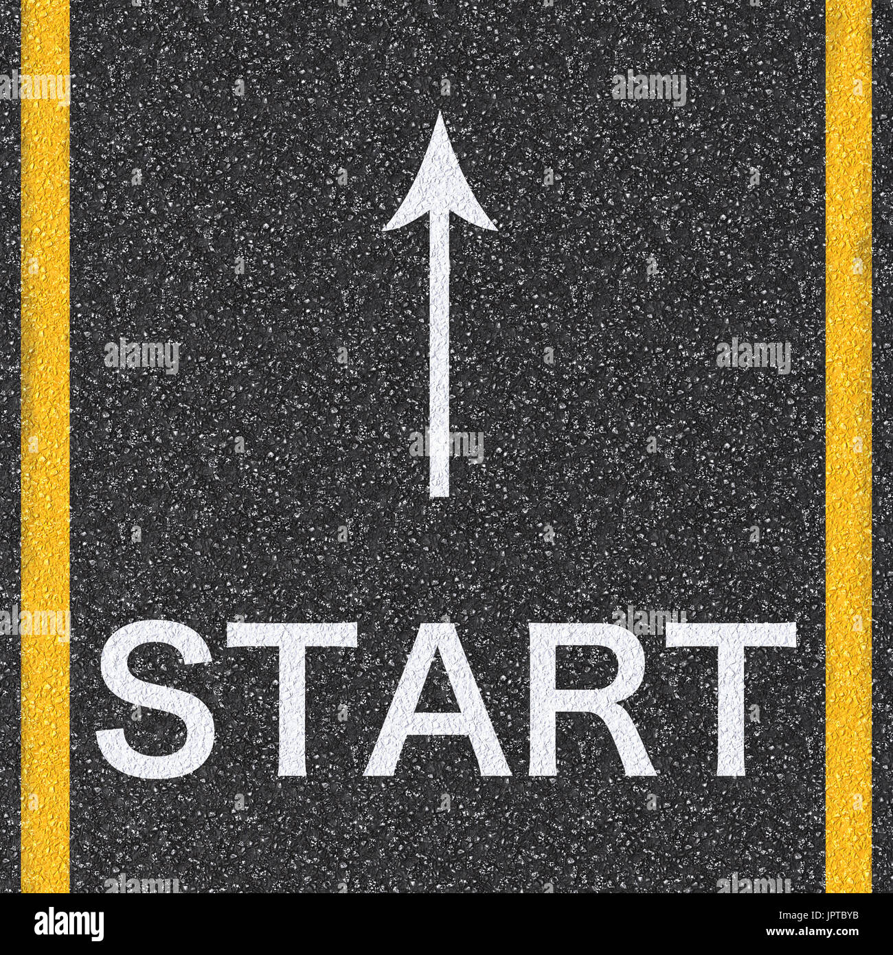 Start text on road hi-res stock photography and images - Alamy