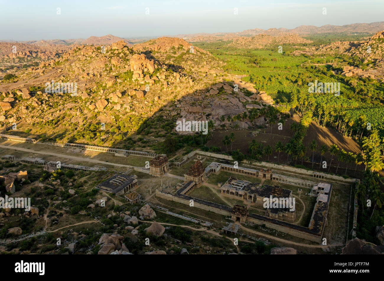 View of the Hampi Bazaar at sunset, Hampi, Karnataka, India Stock Photo ...