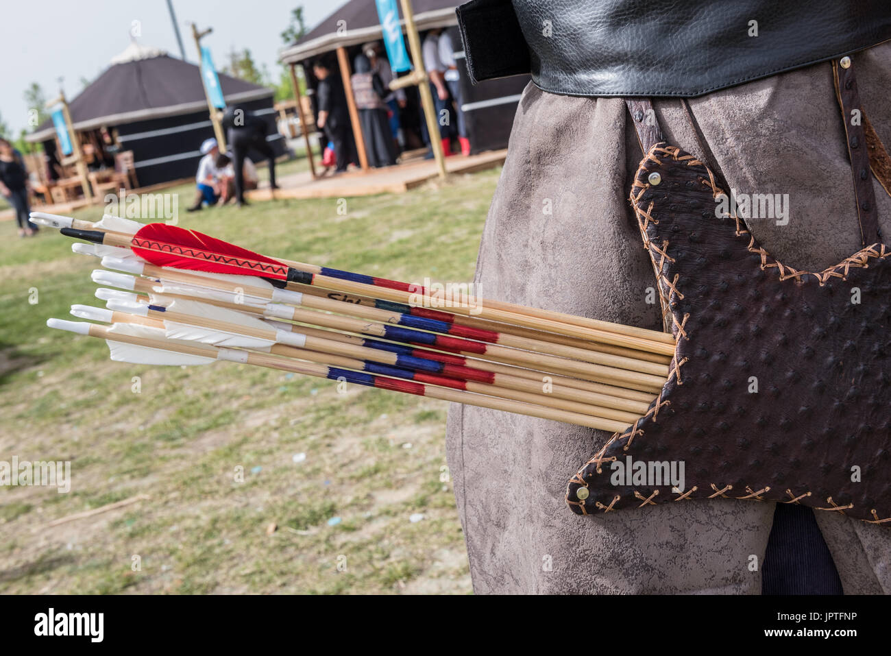 Ancient ottoman Empire quiver with arrows inside.ISTANBUL,TURKEY,May 13 ...