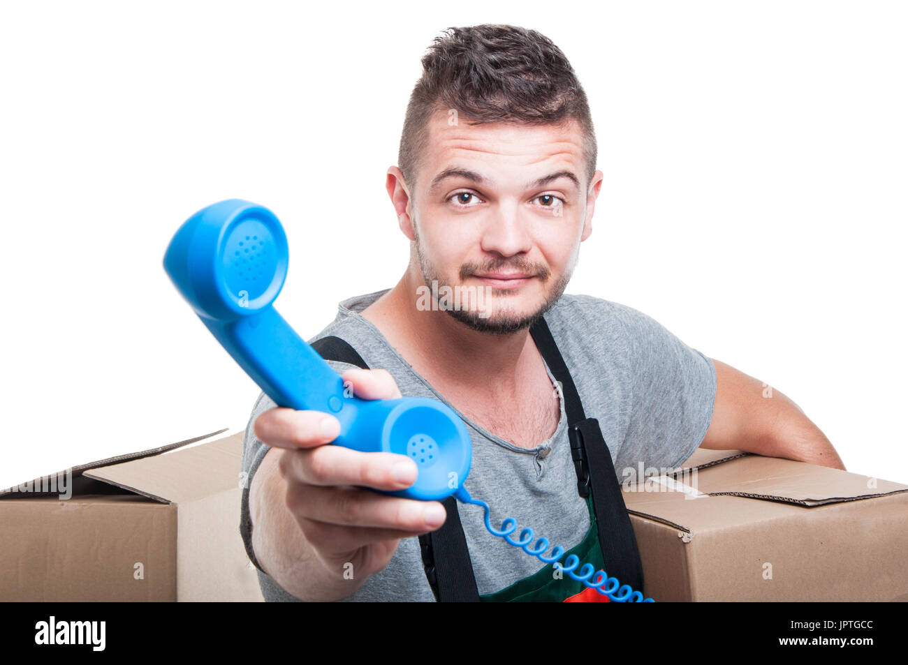 Handing boxes hi-res stock photography and images - Alamy
