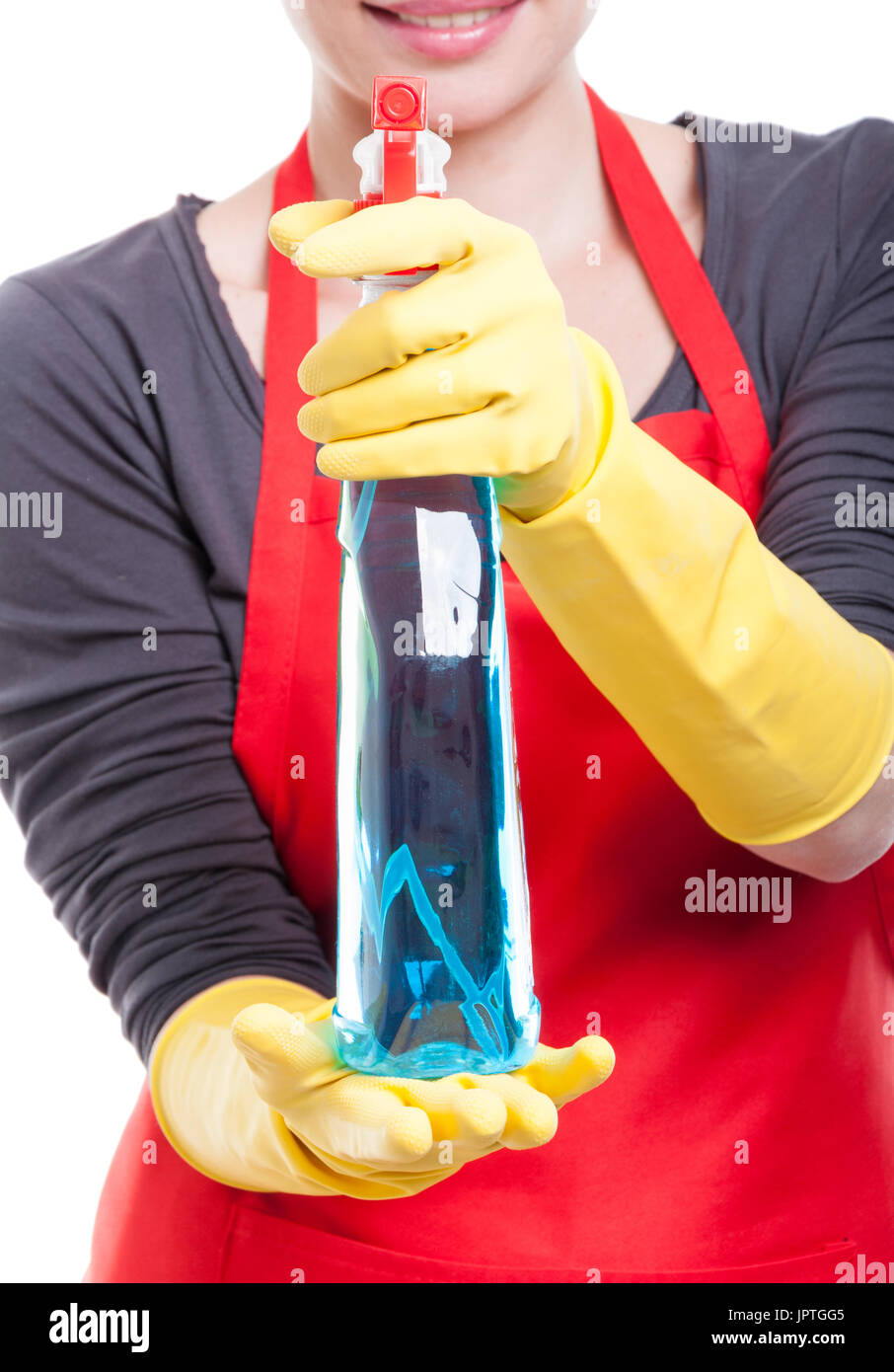 Closeup housemaid disinfecting spray hi-res stock photography and ...