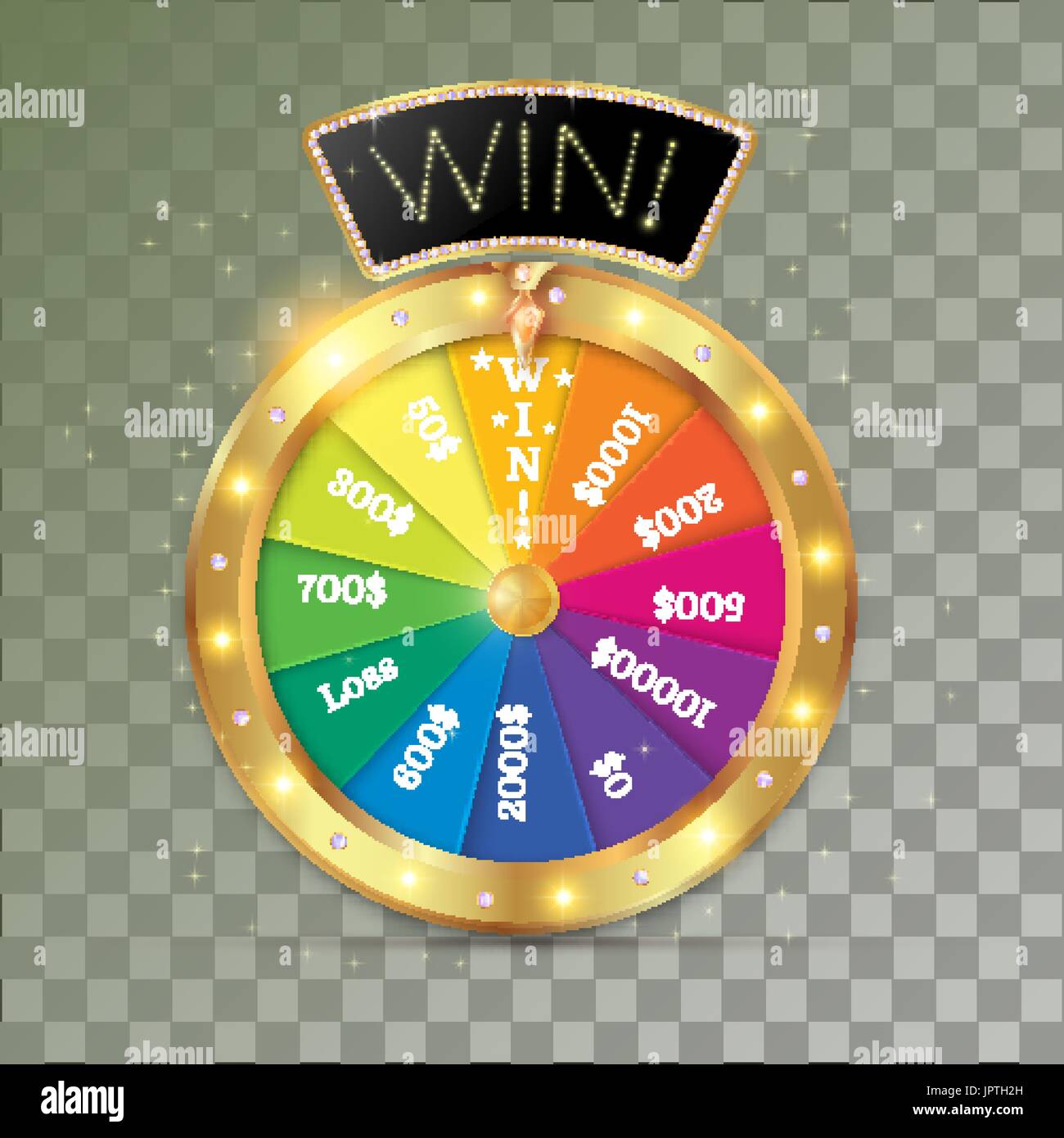 wheel of fortune 3d object. Vector illustration on transparent ...