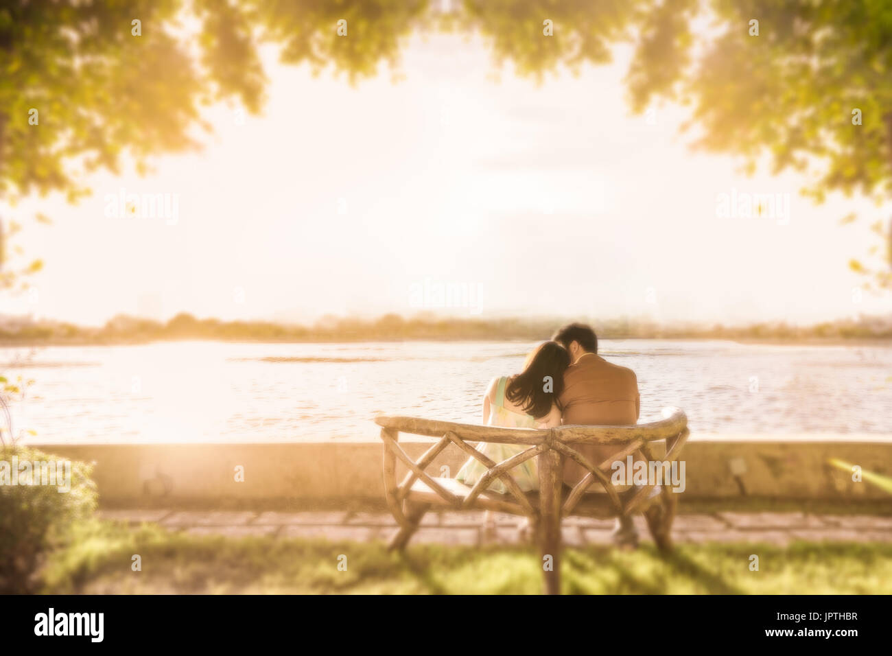 romantic lovers hug with sea ocean Stock Photo - Alamy