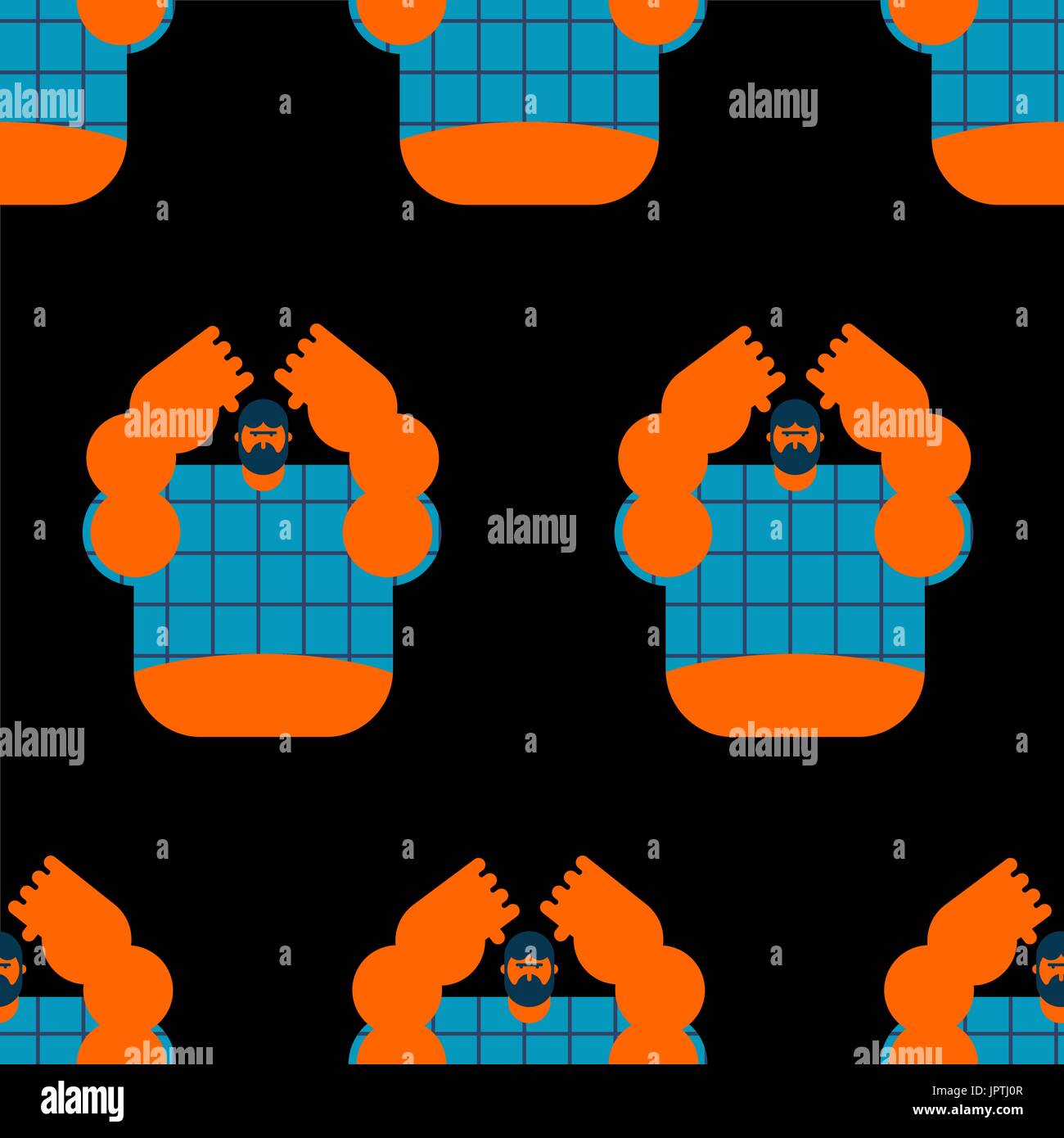 redneck seamless pattern. Angry bearded man in shirt background ...