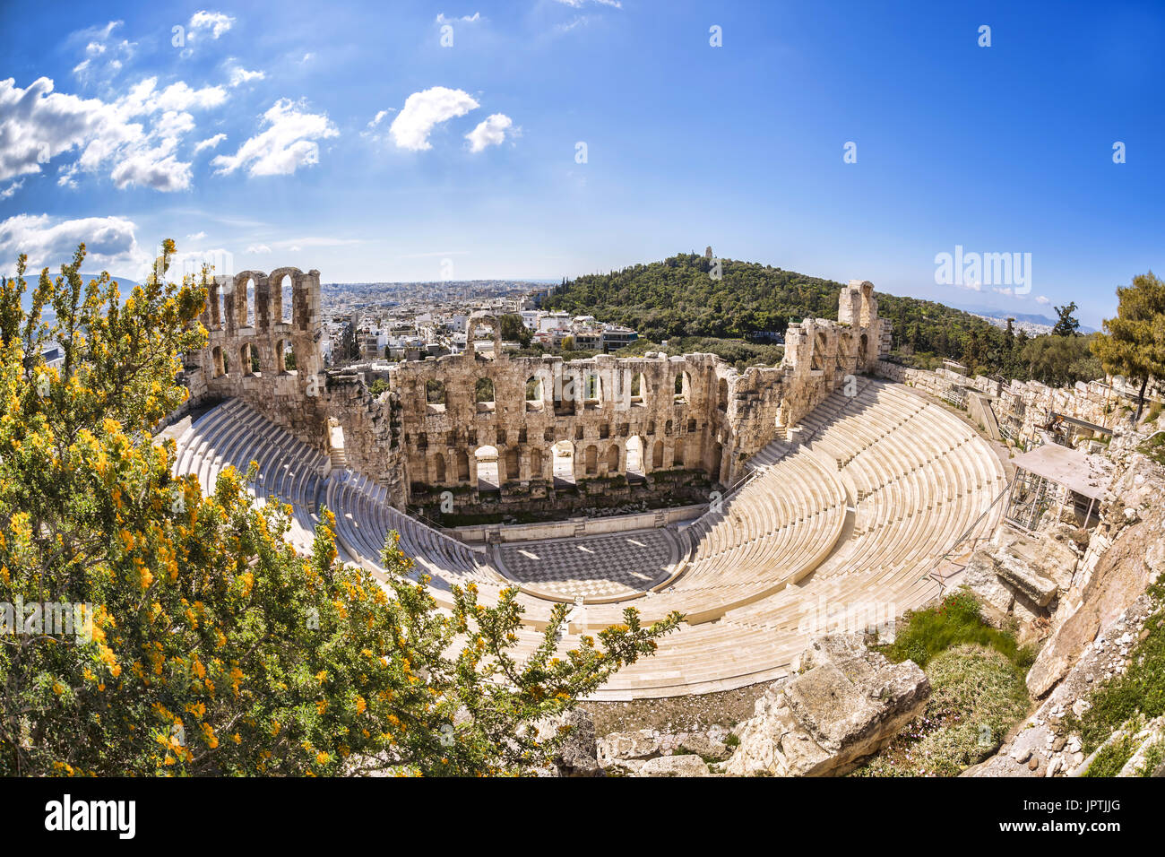 Famous Odeon theatre in Athens, Greece, view from Acropolis Stock Photo ...