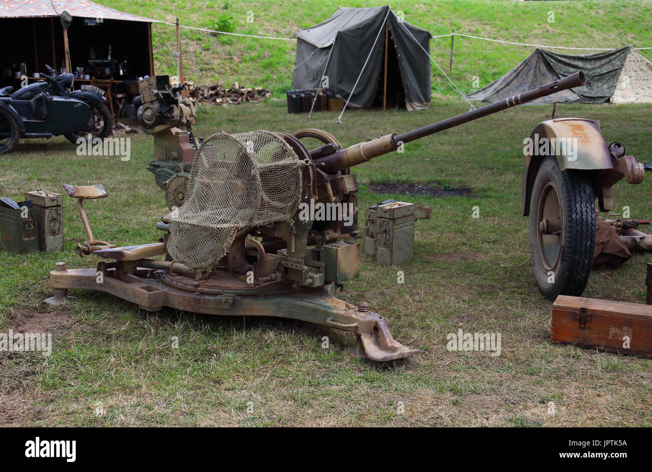 A well preserved German automatic anti aircraft gun form world war 2 on ...