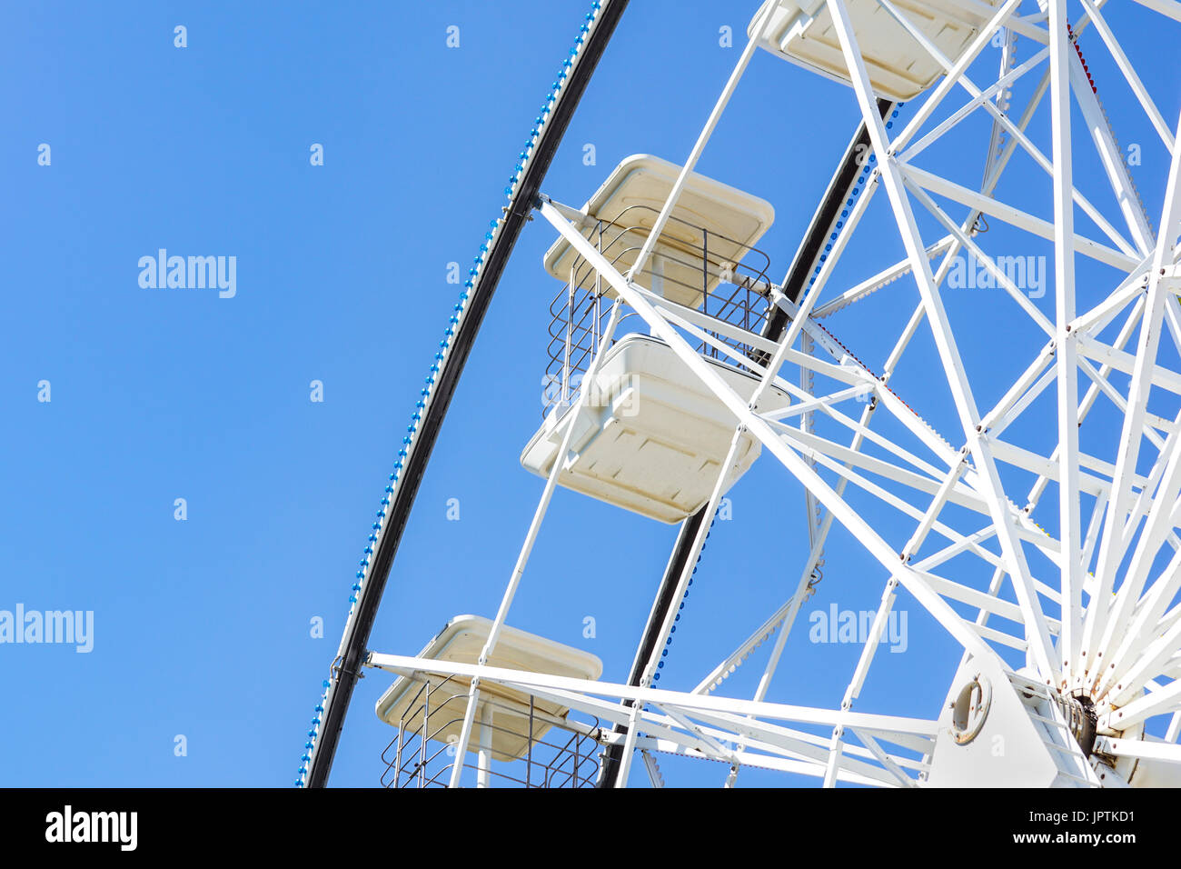 Panoramic wheel . Underside view of a ferris wheel rotating downward ...