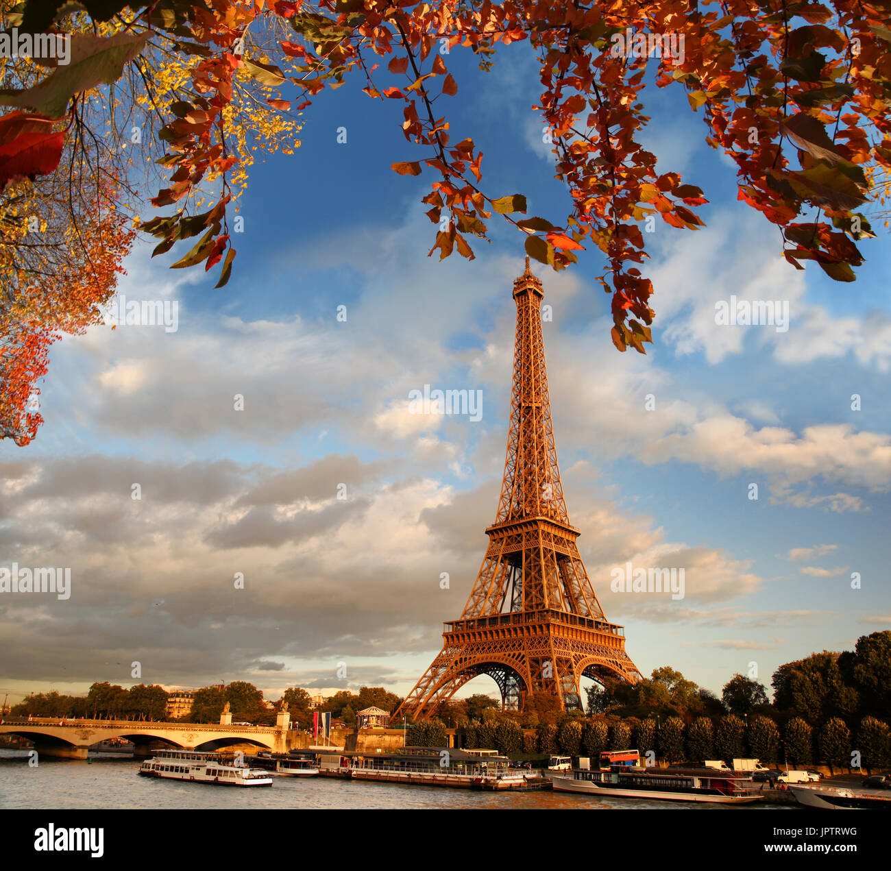 Eiffel Tower during autumn in Paris, France Stock Photo - Alamy