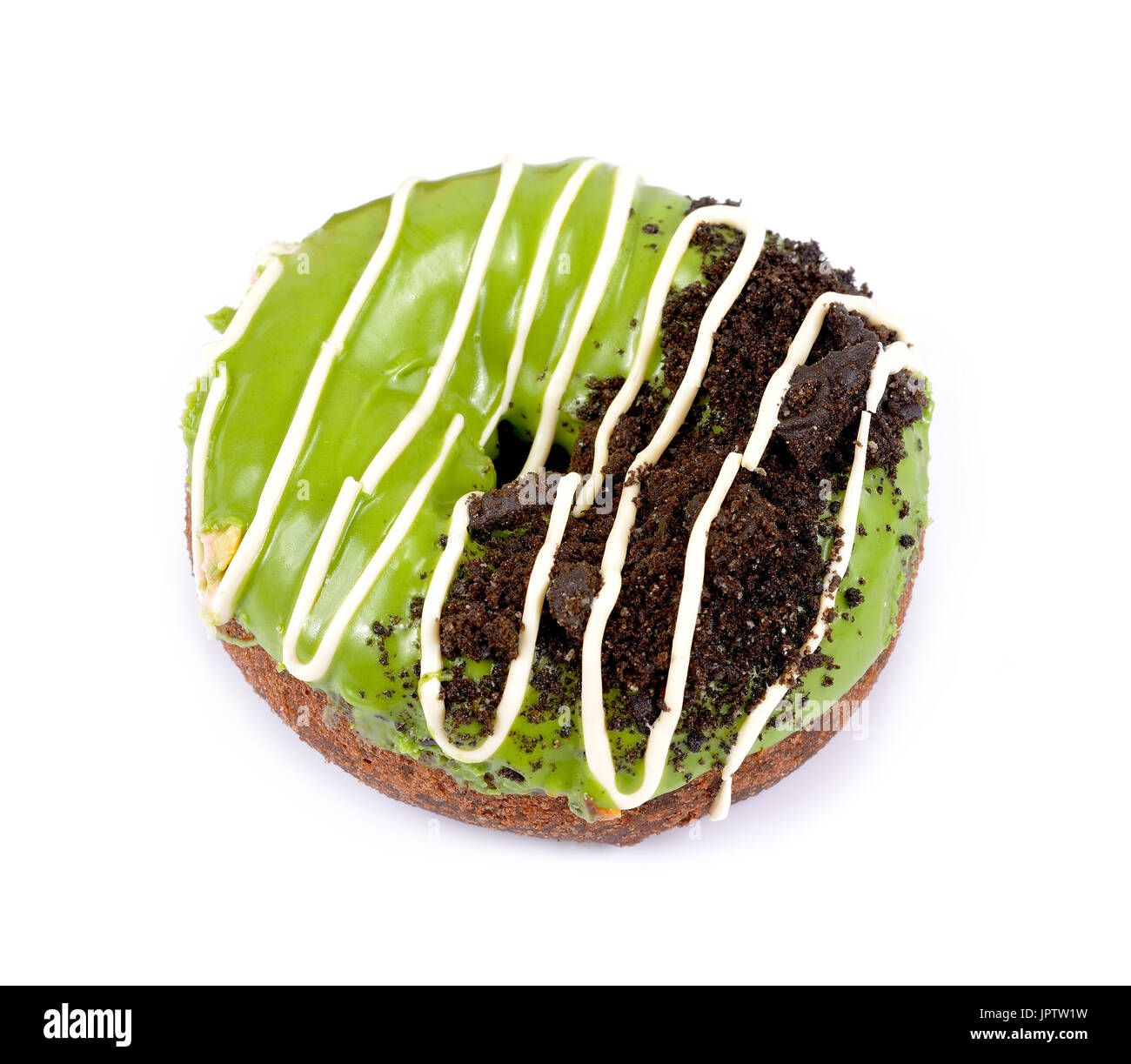 green tea donut on white background Stock Photo - Alamy
