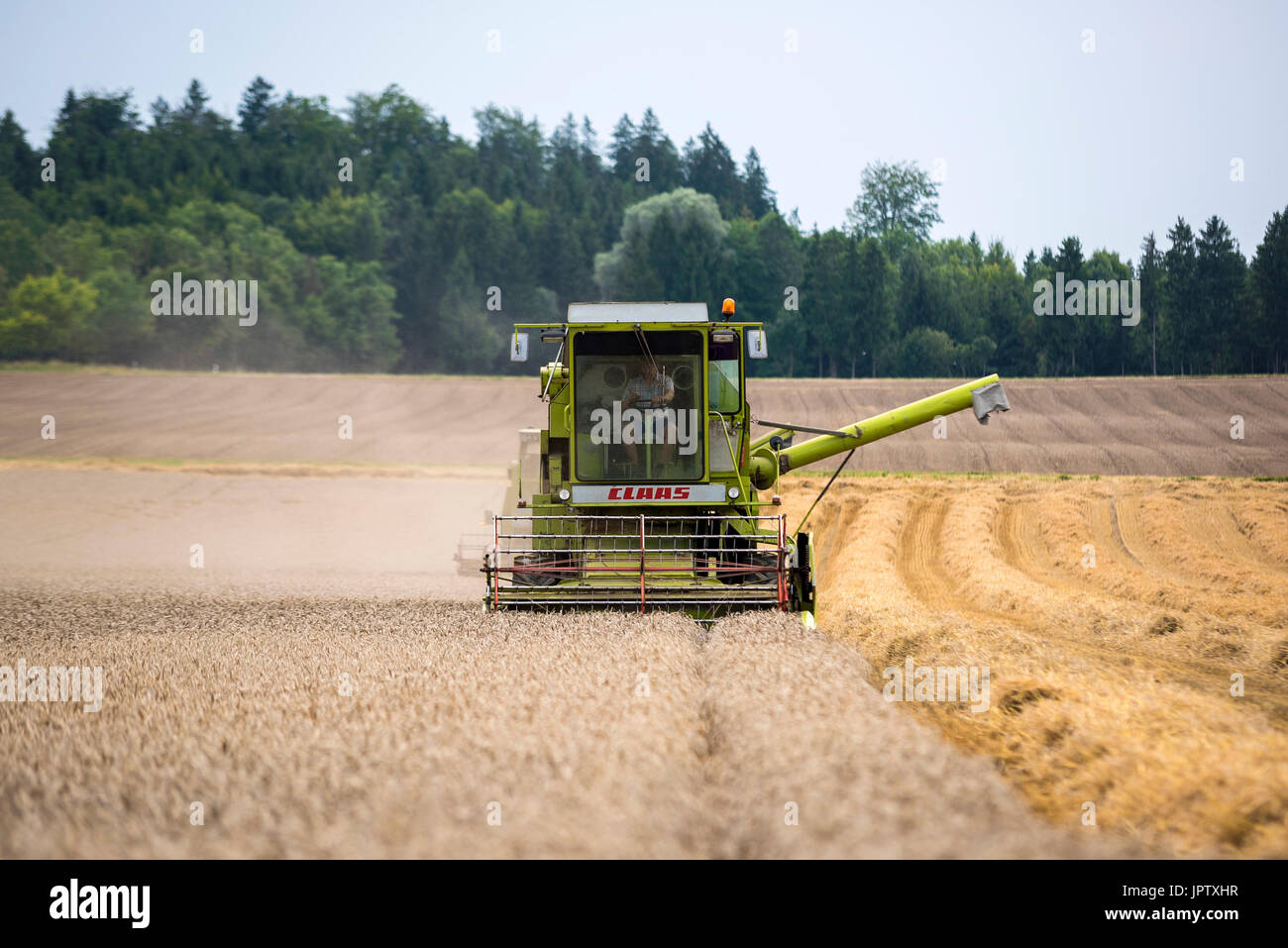 Combine Harvester - Wheat Crop, Bavaria Germany Stock Photo - Alamy