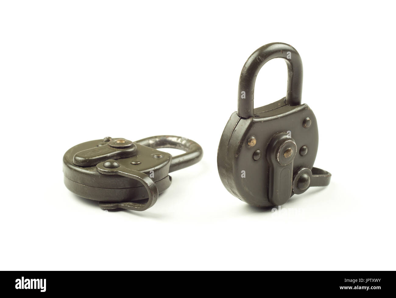 Two locked padlocks. Online security, secrecy and protection Stock ...