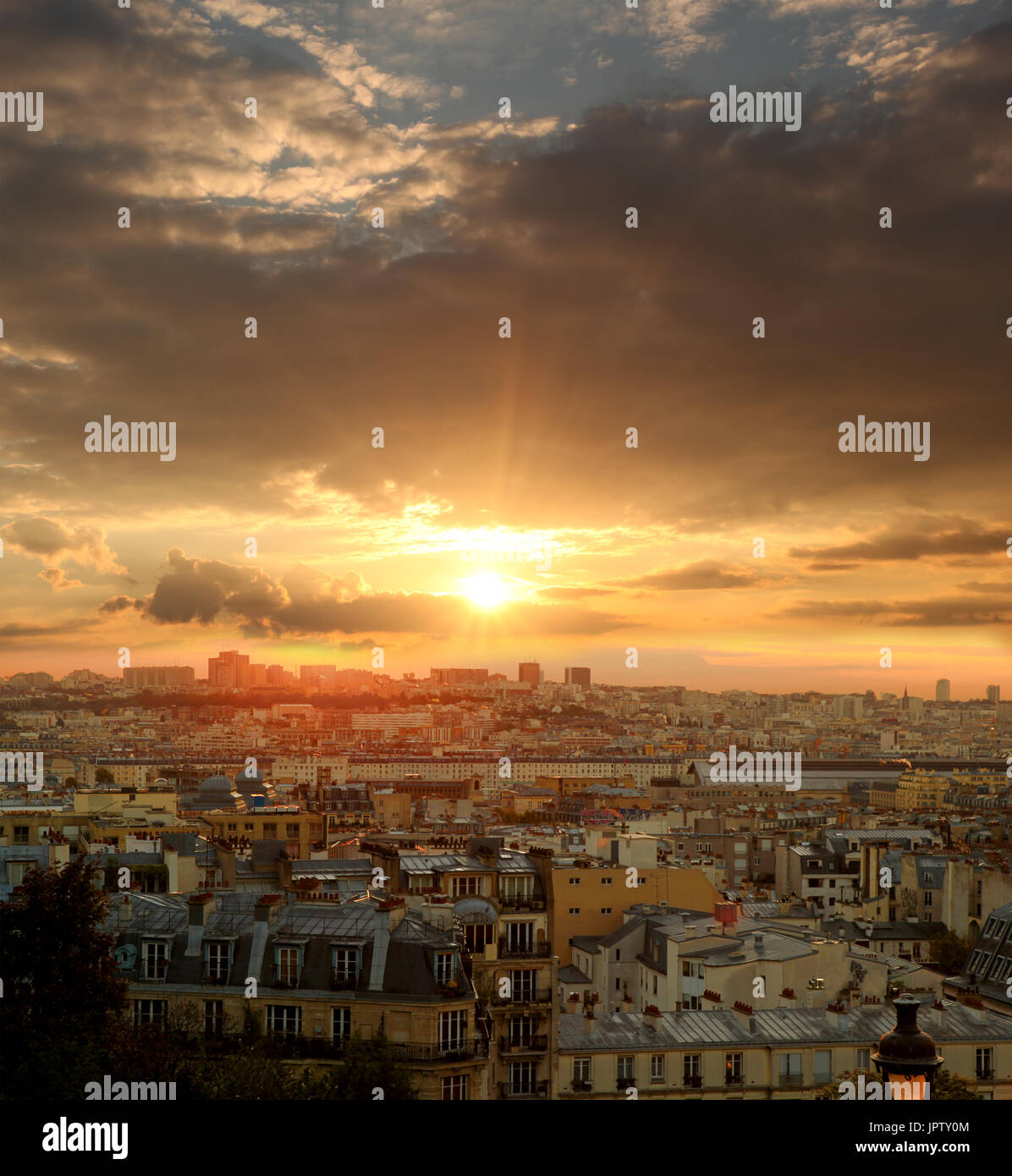 Eifel tower street sunset hi-res stock photography and images - Alamy