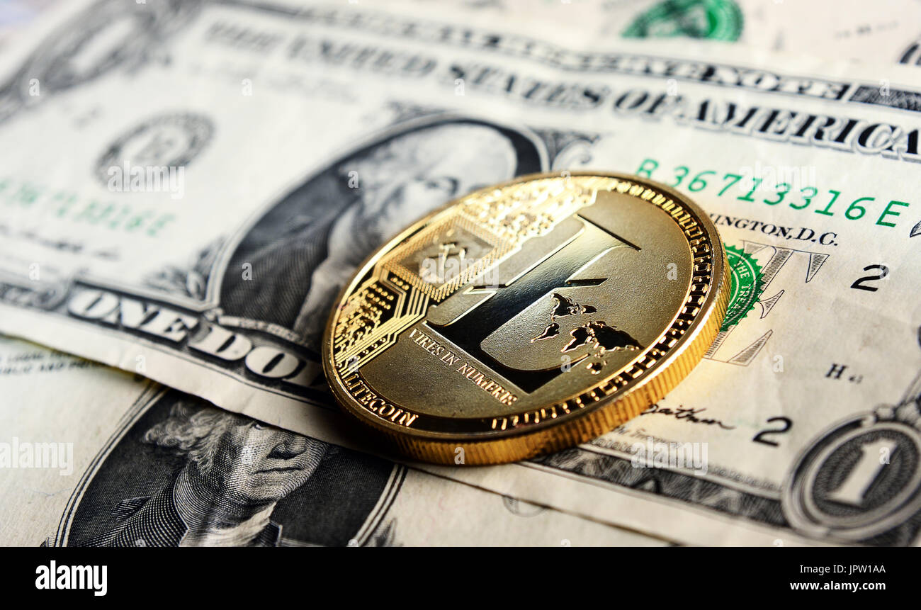 Cryptocurrency on one dollar hi-res stock photography and images - Alamy