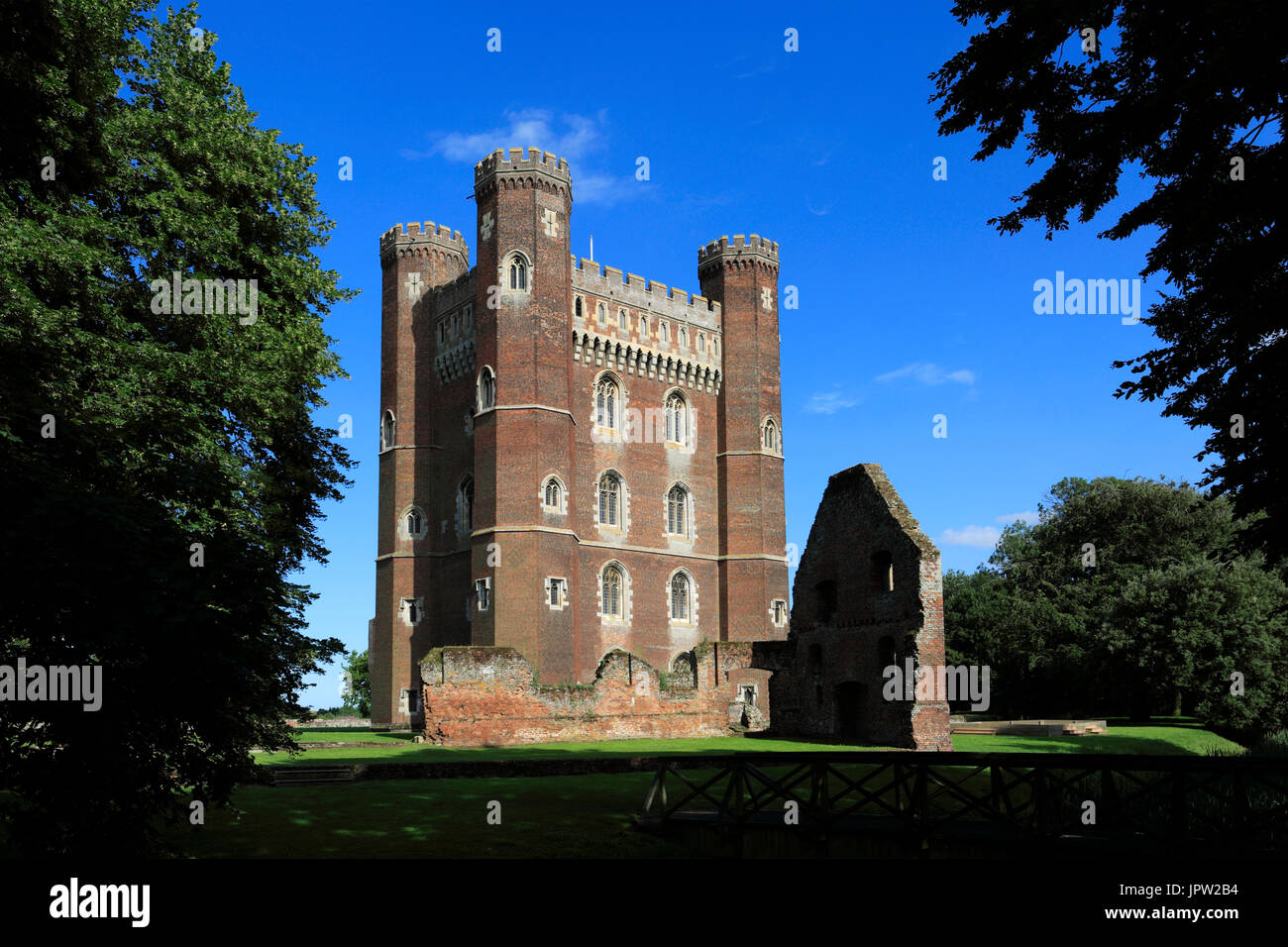 Summer, Tattershall Castle, Tattershall village, Lincolnshire, England ...