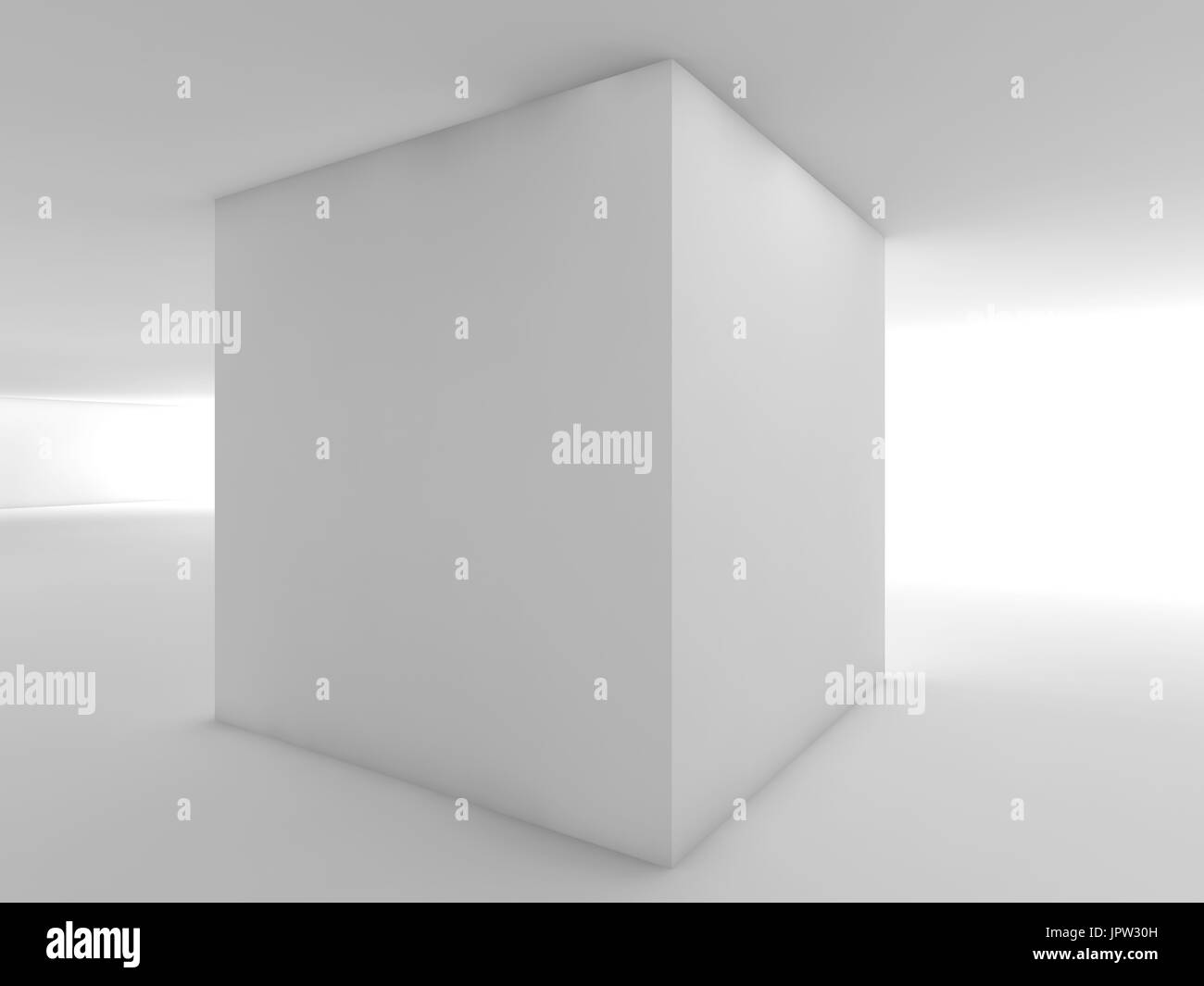 Abstract white empty interior, contemporary open space design. 3d ...