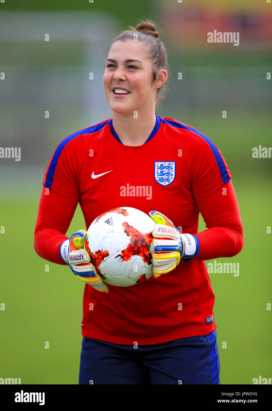 England goalkeeper Mary Earps during a training session at Sporting 70 ...