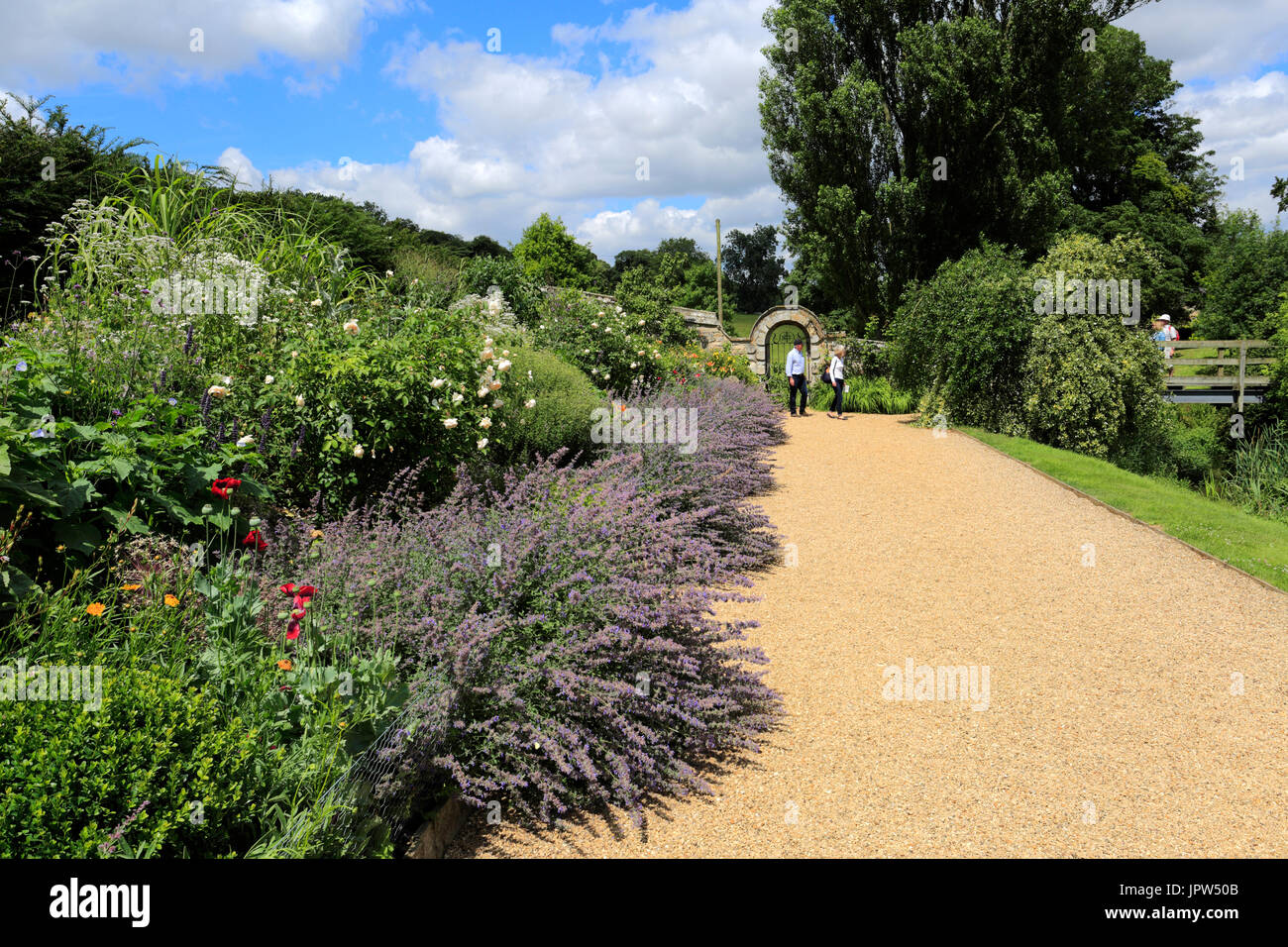 View over Easton Walled Gardens, Easton village, near Grantham ...