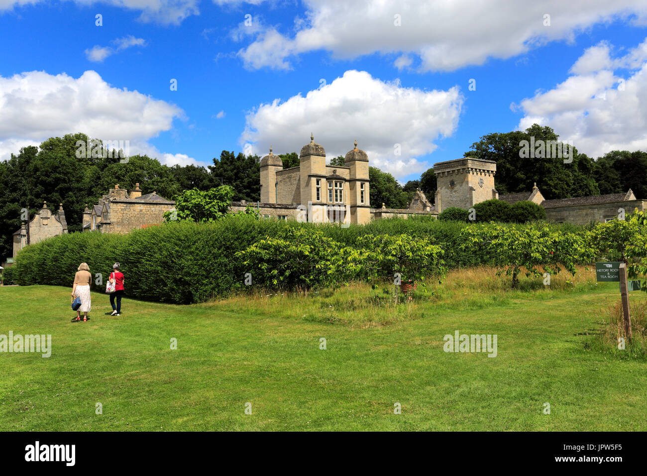 View over Easton Walled Gardens, Easton village, near Grantham ...
