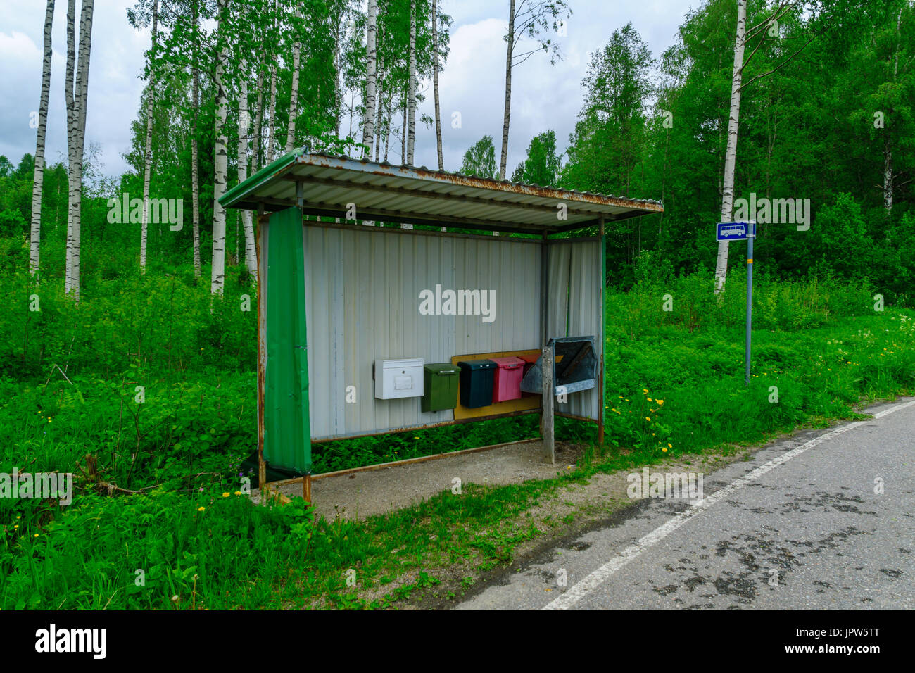 Bus stop sign finland hi-res stock photography and images - Alamy
