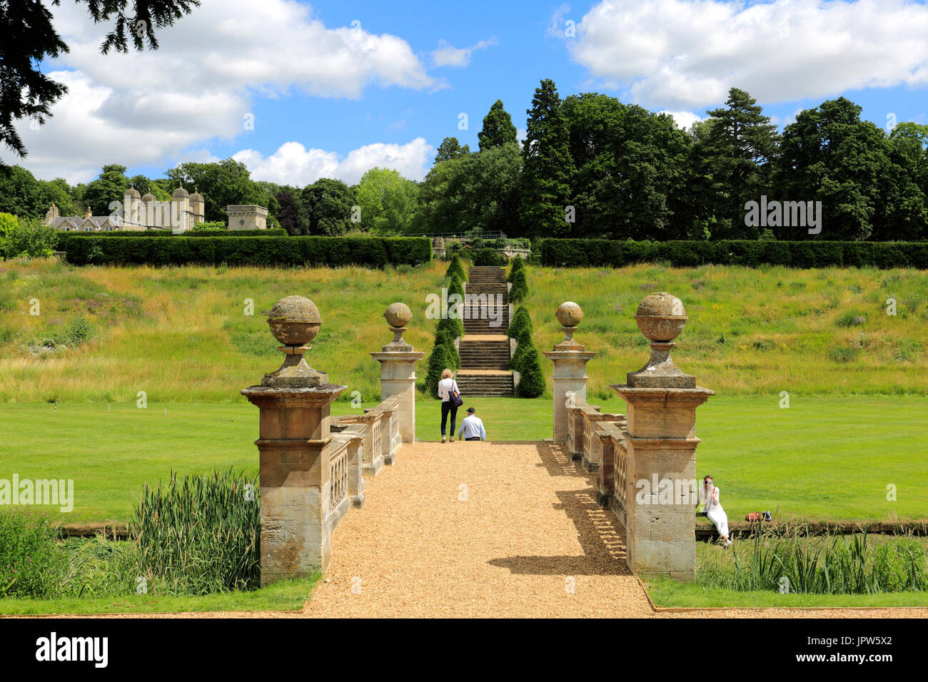 View over Easton Walled Gardens, Easton village, near Grantham ...