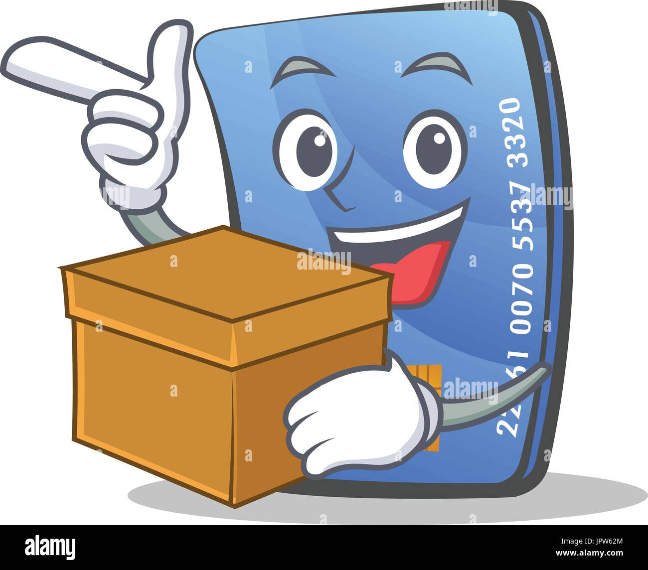 credit card character cartoon with box Stock Vector Image & Art - Alamy