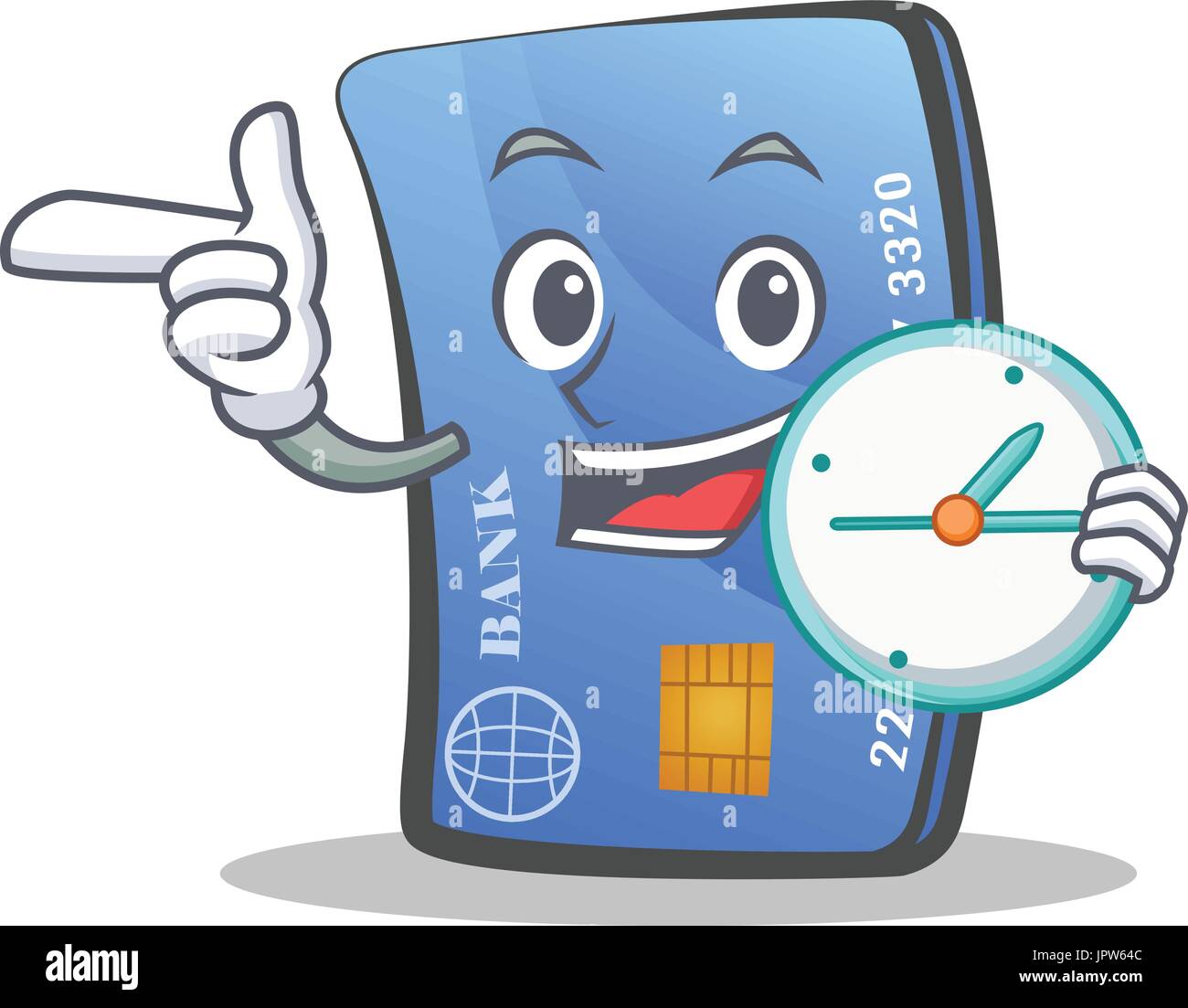 credit card character cartoon with clock Stock Vector Image & Art - Alamy
