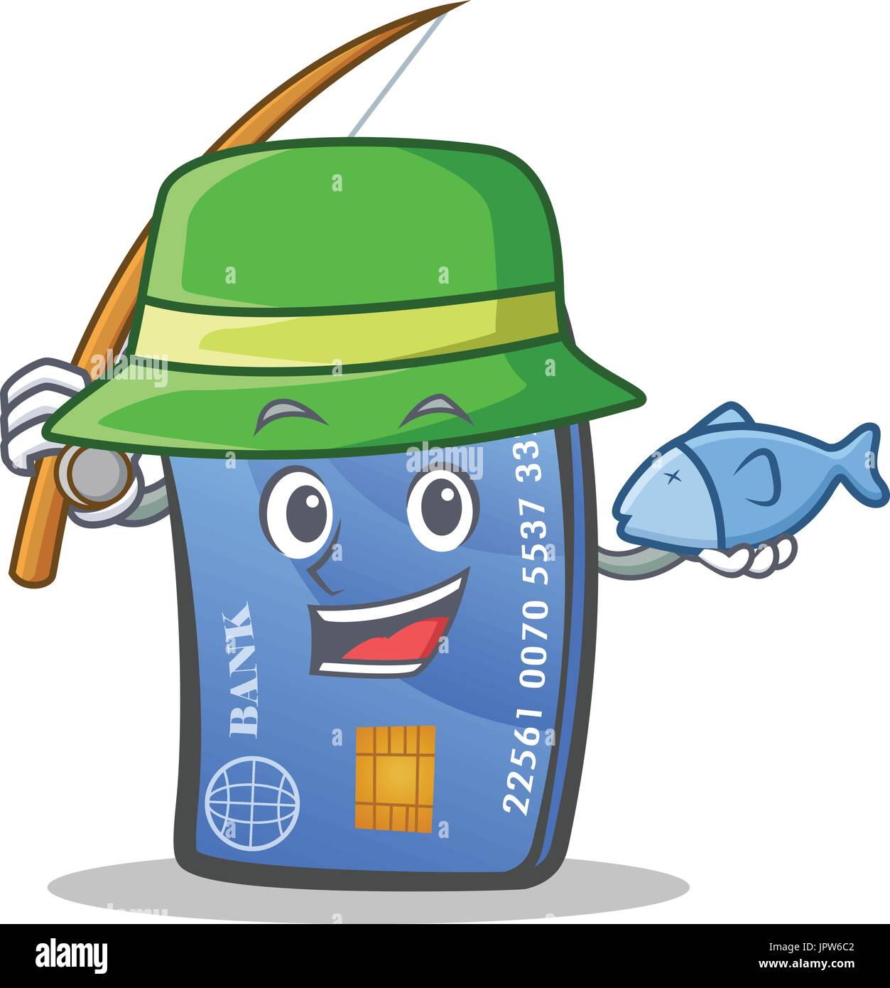 Fishing credit card character cartoon Stock Vector Image & Art - Alamy