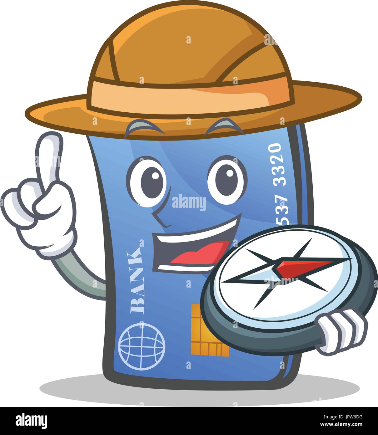 Explorer credit card character cartoon Stock Vector Image & Art - Alamy