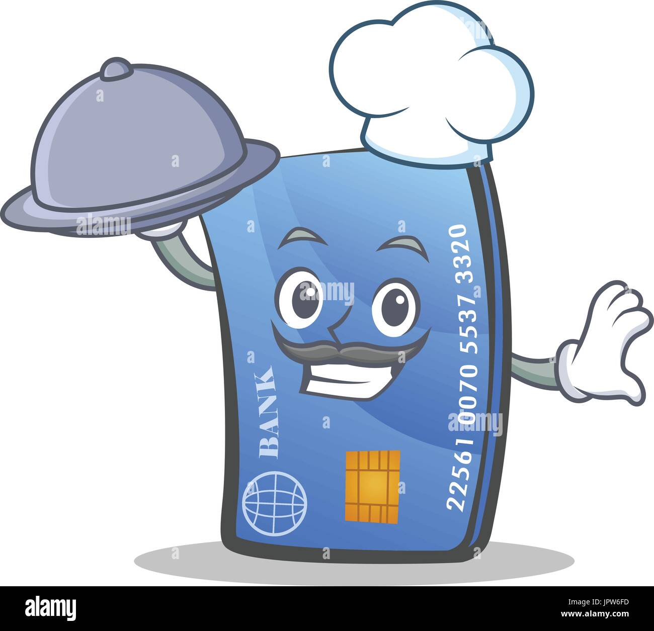 Chef credit card character cartoon with food Stock Vector Image & Art ...