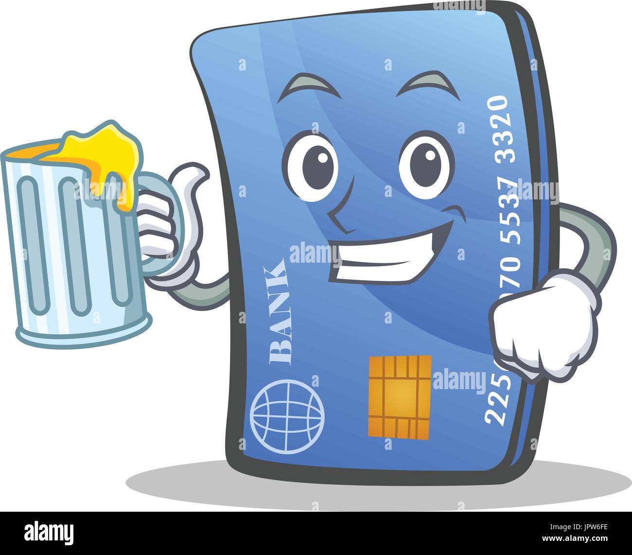 credit card character cartoon with juice Stock Vector Image & Art - Alamy