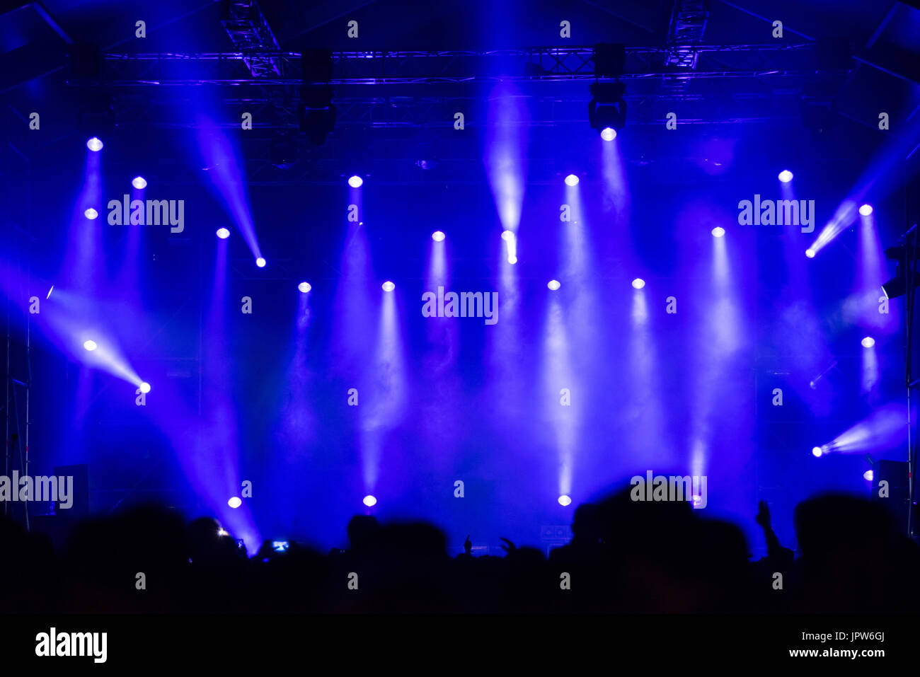 Partying crowd at a live electronic dance music concert Stock Photo - Alamy