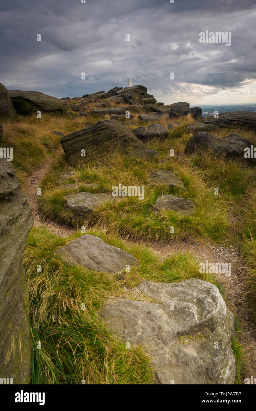 Blackstone Edge is a gritstone escarpment at 1,549 feet above sea level ...