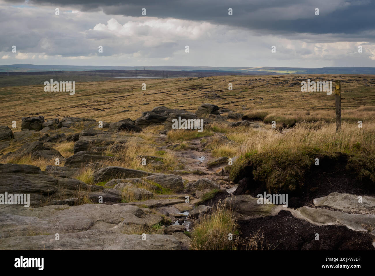 Blackstone Edge is a gritstone escarpment at 1,549 feet above sea level ...