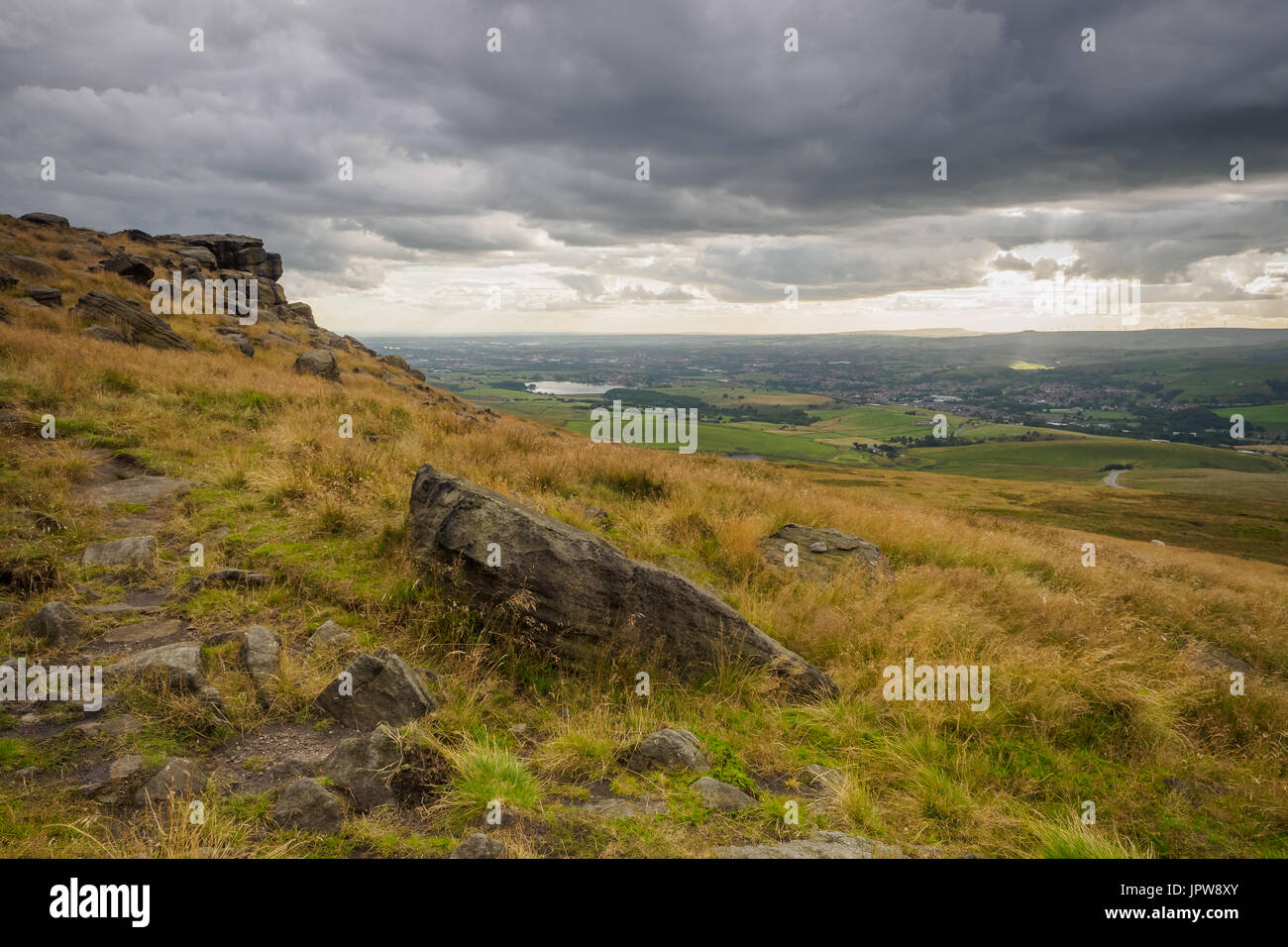 Blackstone Edge is a gritstone escarpment at 1,549 feet above sea level ...