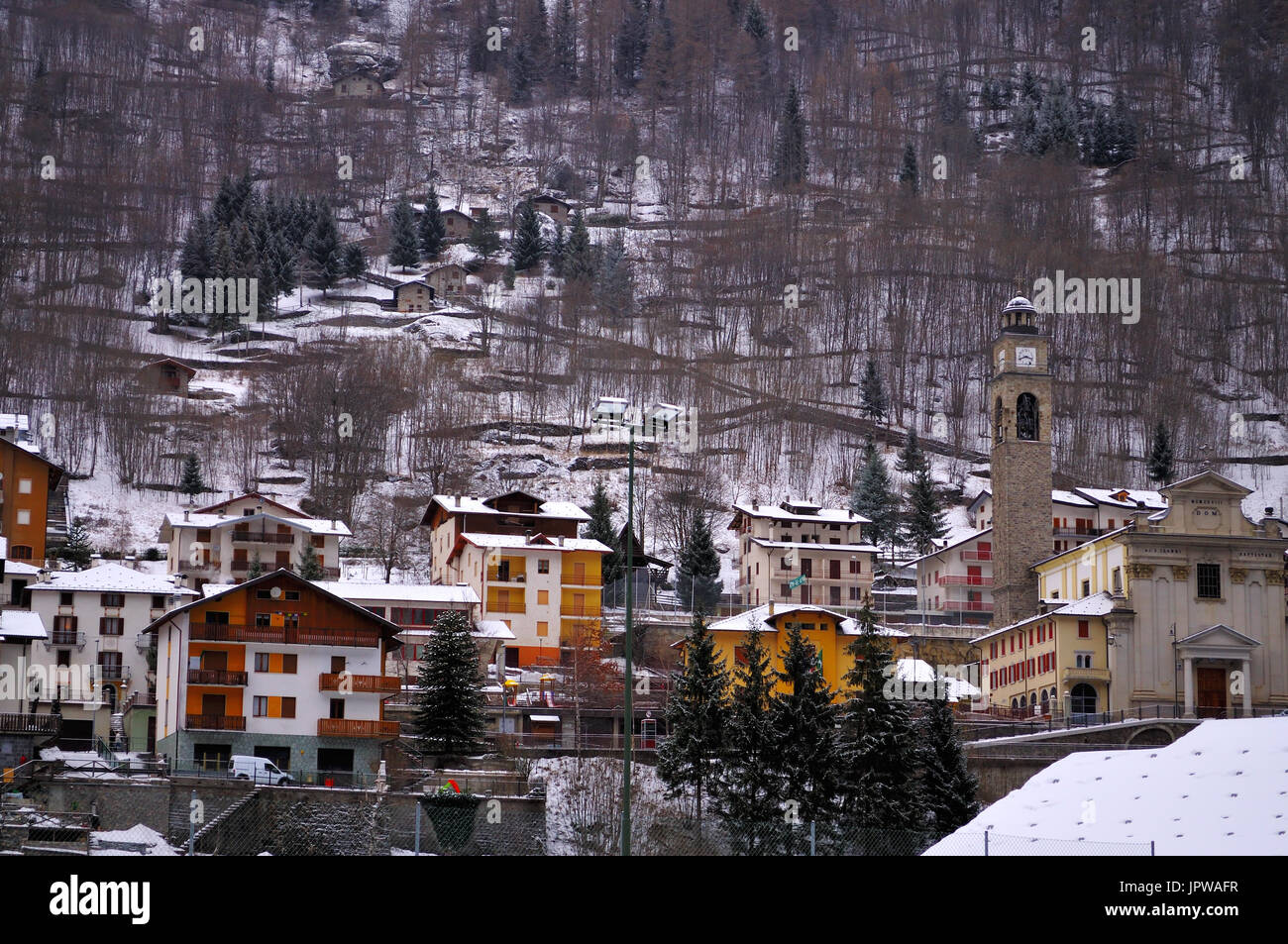 Winter View of Branzi, Italy Stock Photo - Alamy